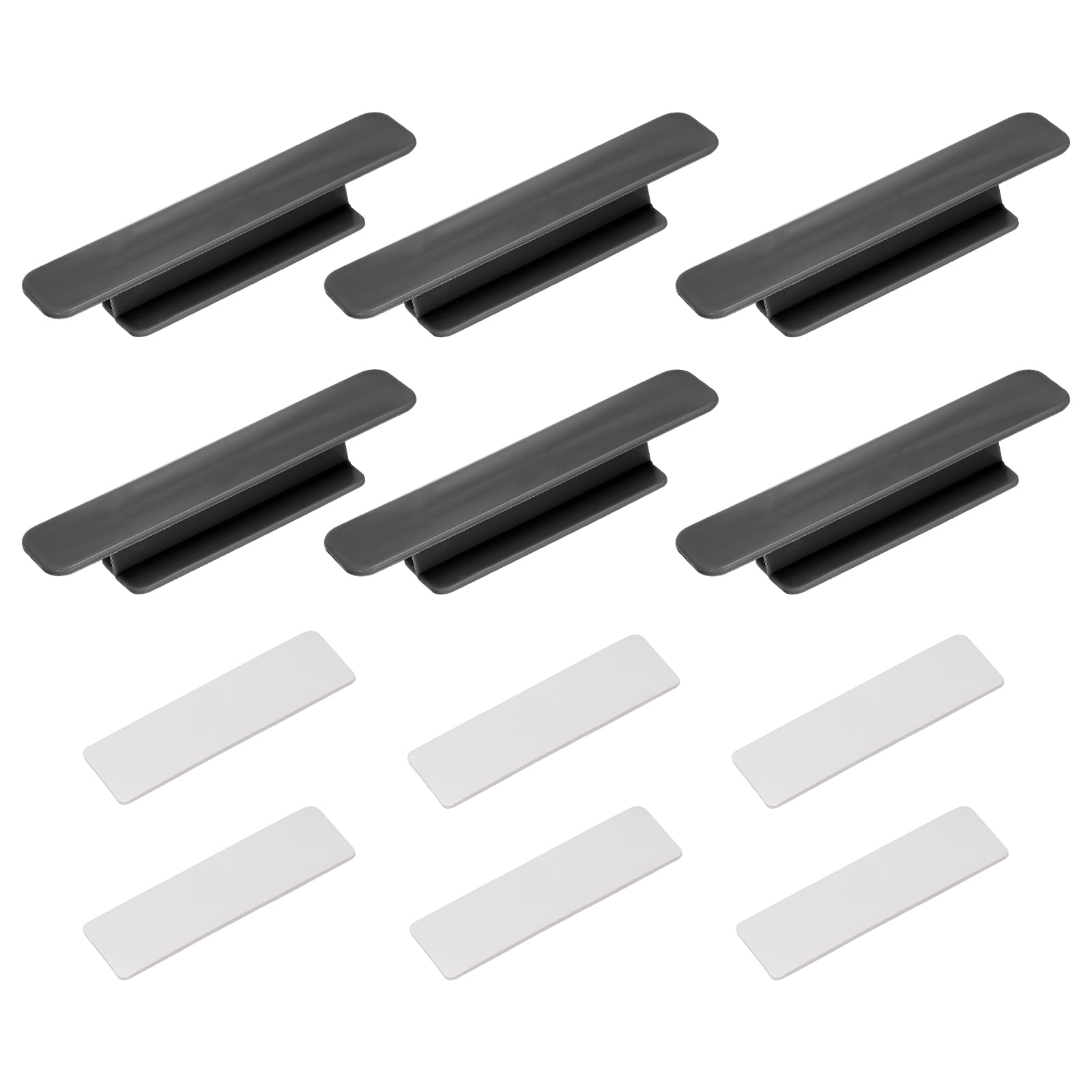Uxcell 6Pack Self Stick Handles, Black Plastic Self Adhesive Instant ...