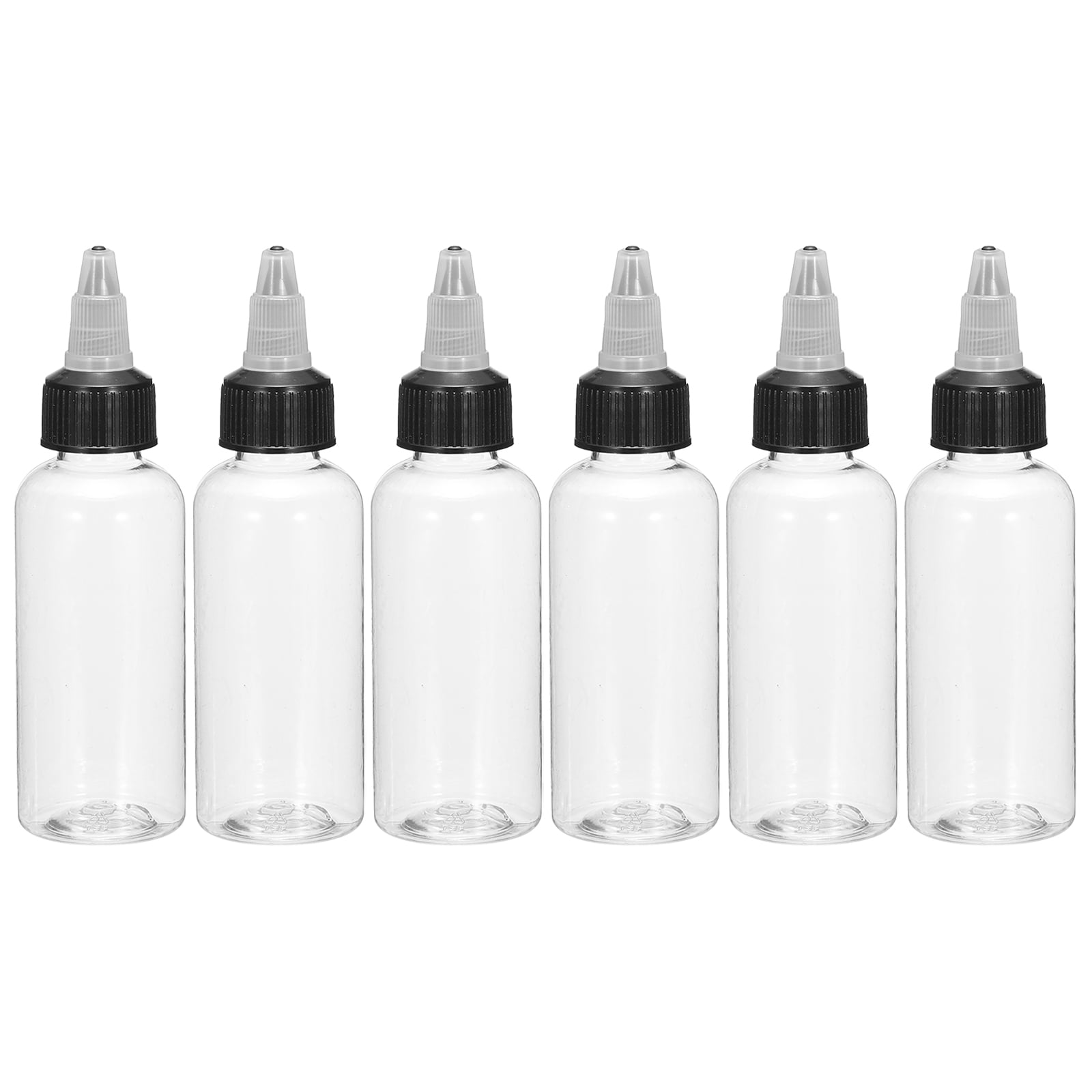 Uxcell 6Pcs 2oz/60ml Squeeze Bottles, Clear Dispensing Bottles with ...