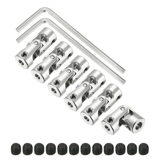 Uxcell 6Pcs 3mm to 4mm ID Steering Universal Joint Shaft Coupling, SAE ...