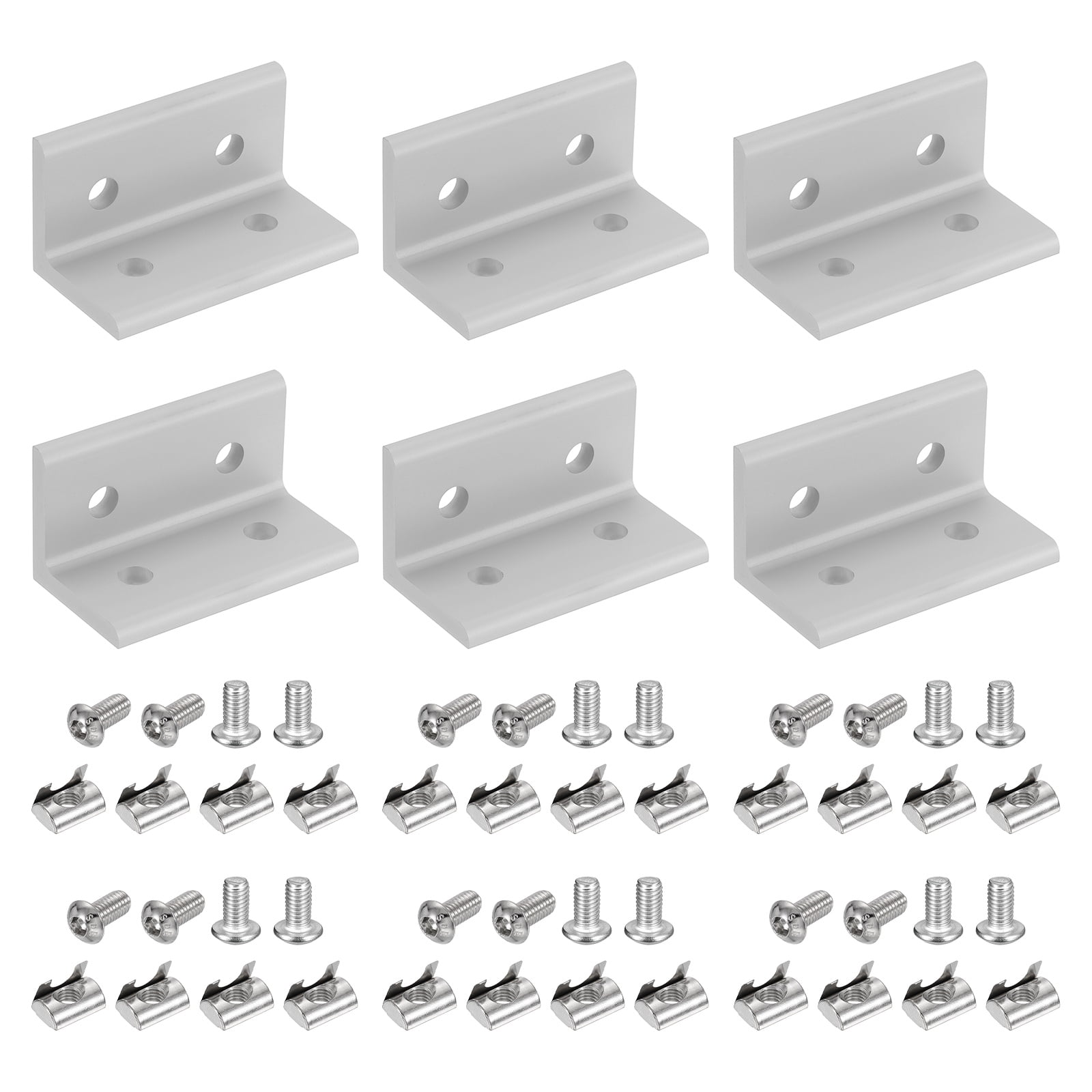 Uxcell 6Pcs 4 Hole Inside Corner Bracket, L Bracket Connector for 4080 ...