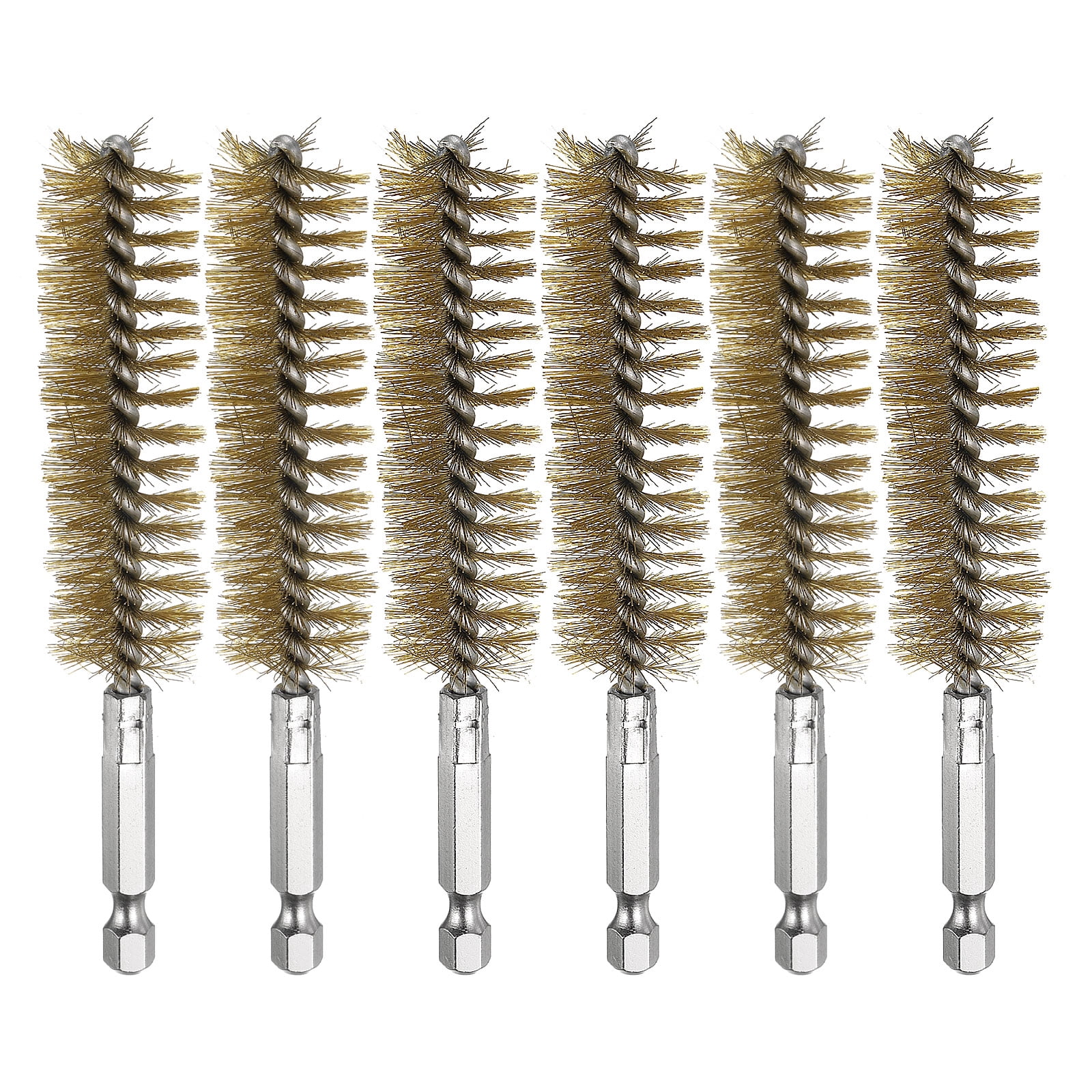 Uxcell 6Pcs Brass Bore Brush 20mm Dia 4.5" Long Cleaning Twisted Wire ...