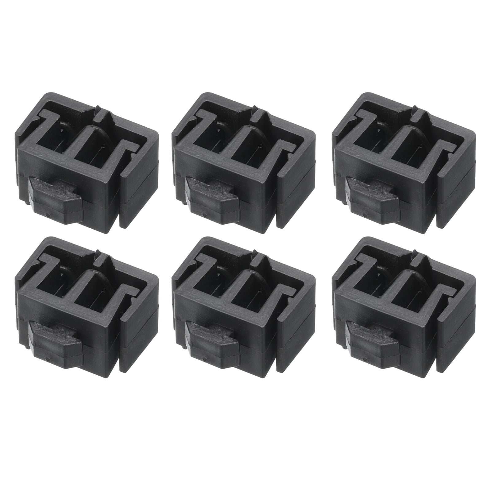 Uxcell 6Pcs Dual Slot Flat Cable Clamp 6.6mm Hole Dia Wire Holder ABS ...