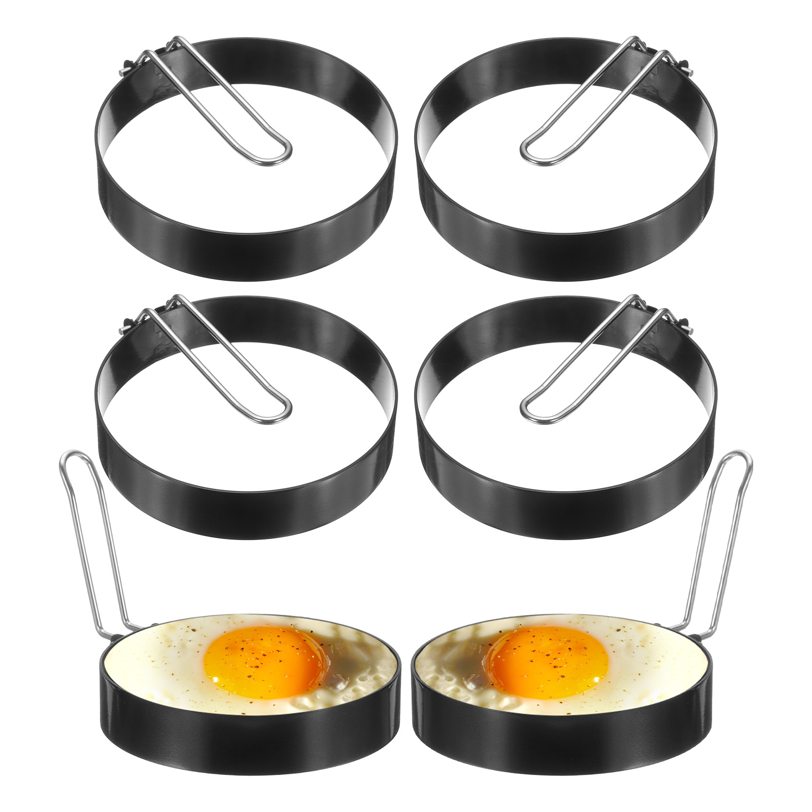 Uxcell 6Pcs Egg Rings 4" Stainless Steel Nonstick Pancake Cooking Ring ...
