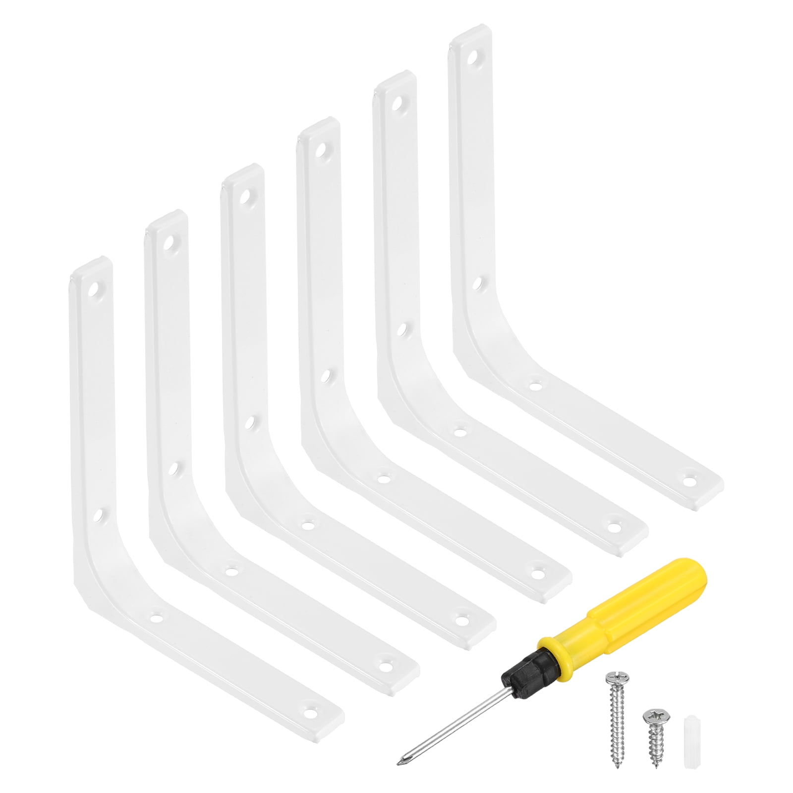 Uxcell 6Pcs Floating Shelf Brackets, 6 x 5 Inch L-Shape Wall Bracket ...