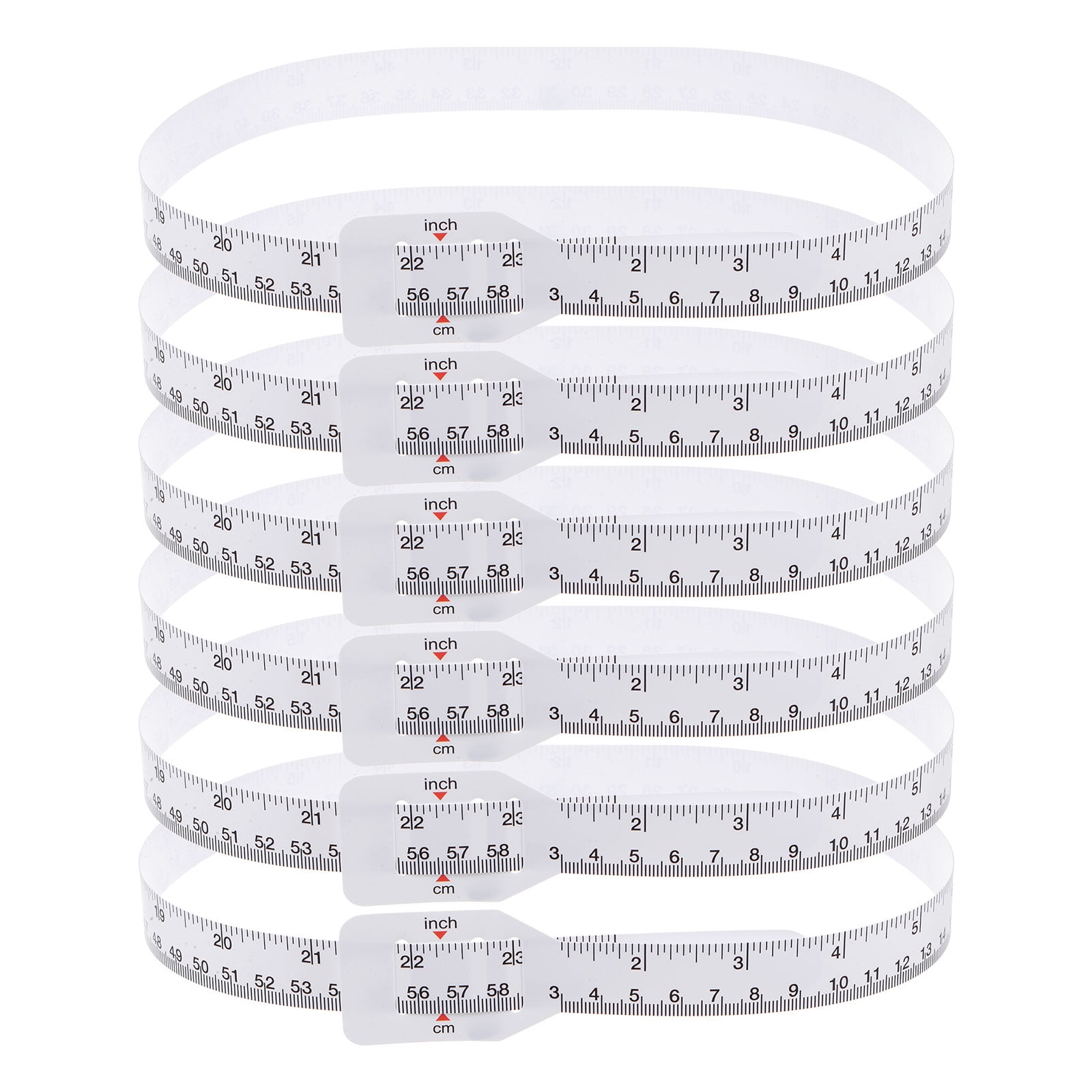 Uxcell 6Pcs Head Circumference Tape 24"(60cm) Flat Plastic Measuring ...