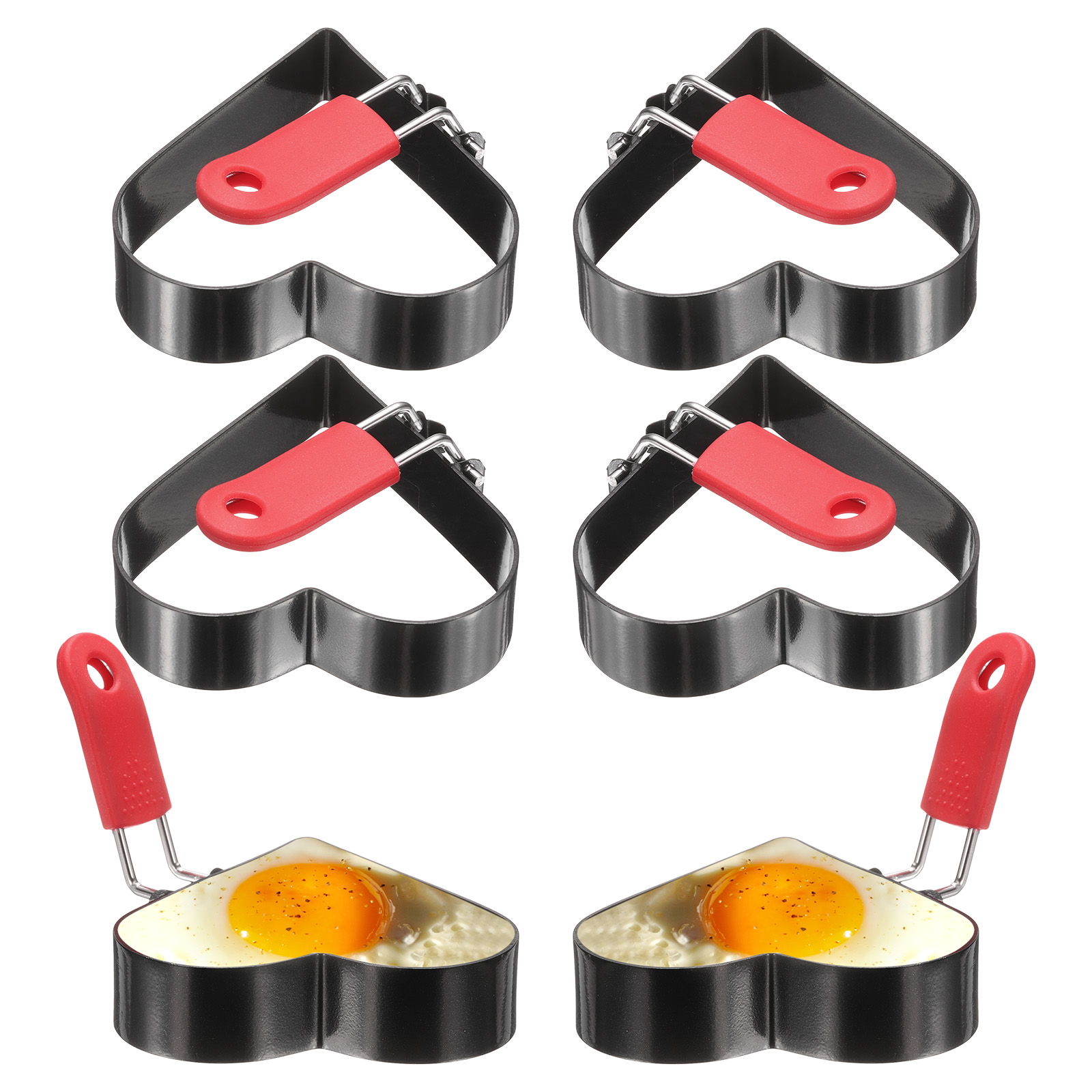 Uxcell 6Pcs Heart Egg Rings Stainless Steel Nonstick Pancake Cooking ...