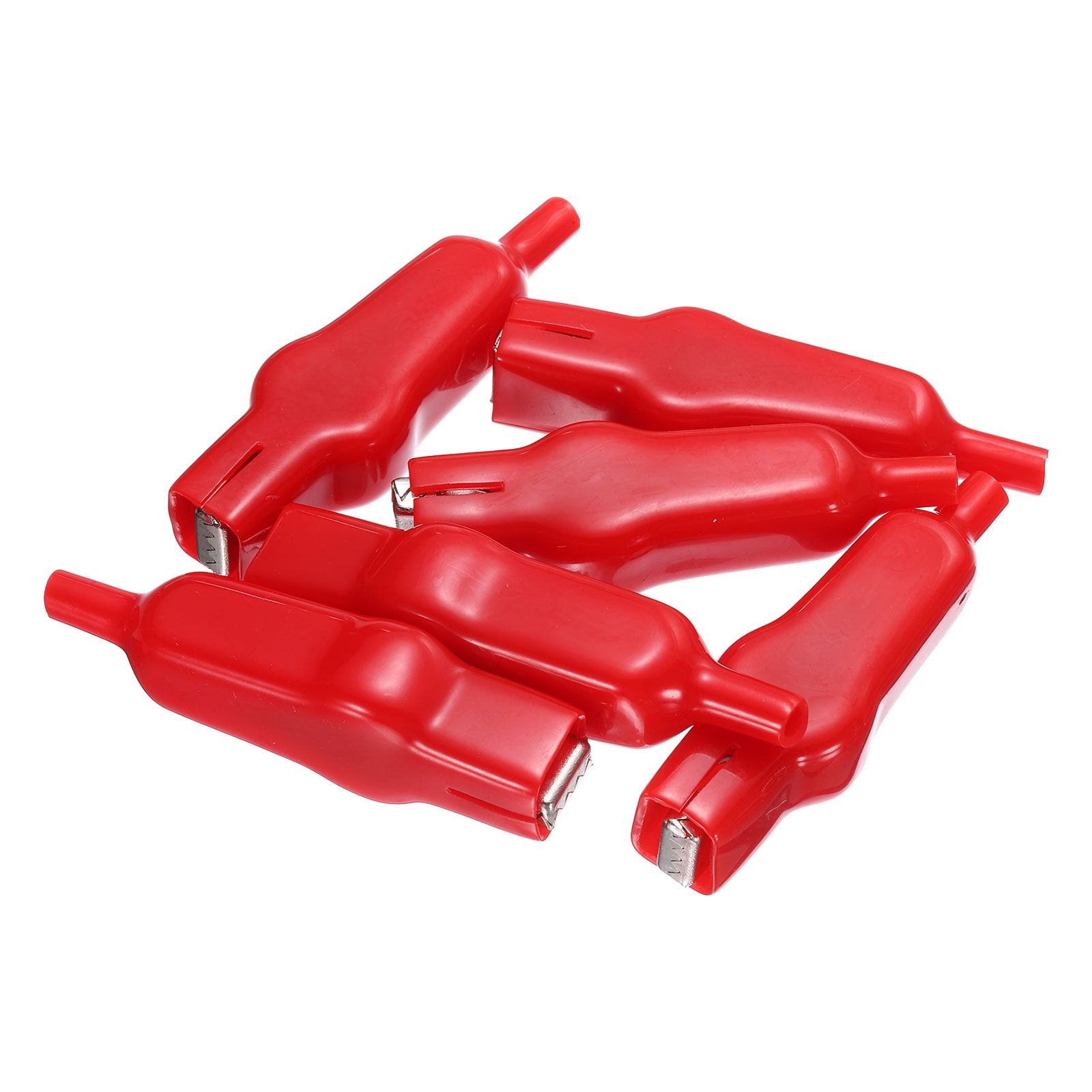 Uxcell 6Pcs Insulated Alligator Clips 64mm 20A Electrical Test Spring ...