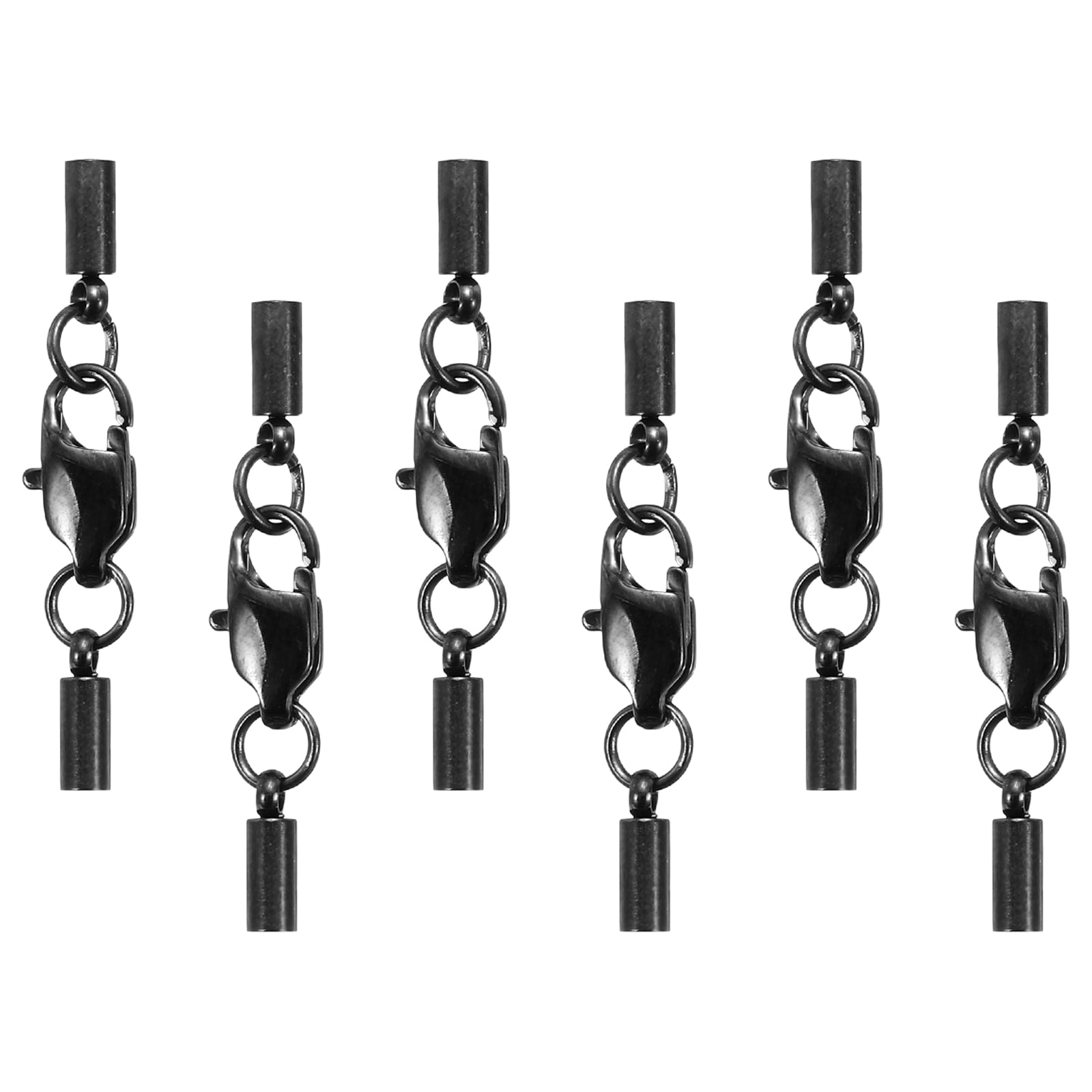 Uxcell 6Pcs Lobster Claw Clasp with Cord End Caps, 2mm ID Stainless ...
