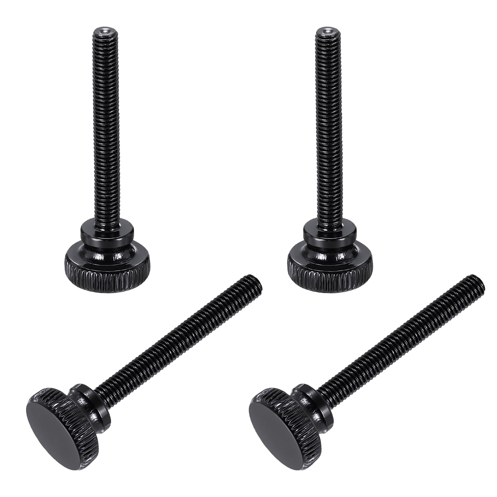 Uxcell 6Pcs M5x40mm Knurled Thumb Screws, Carbon Steel Zinc Plated Flat ...