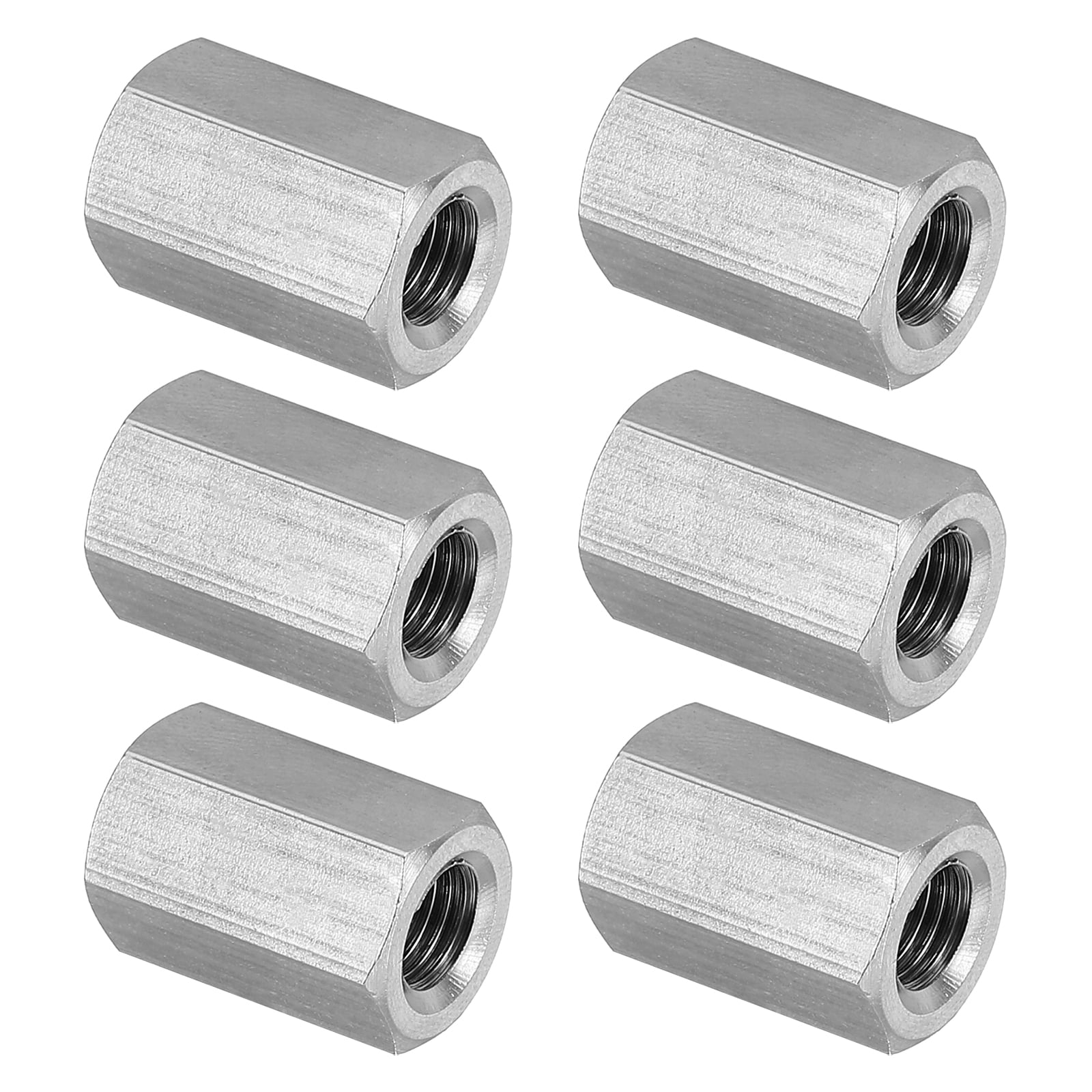 Uxcell 6Pcs M8 x 1-Pitch 20mm Length 304 Stainless Steel Hex Coupling ...