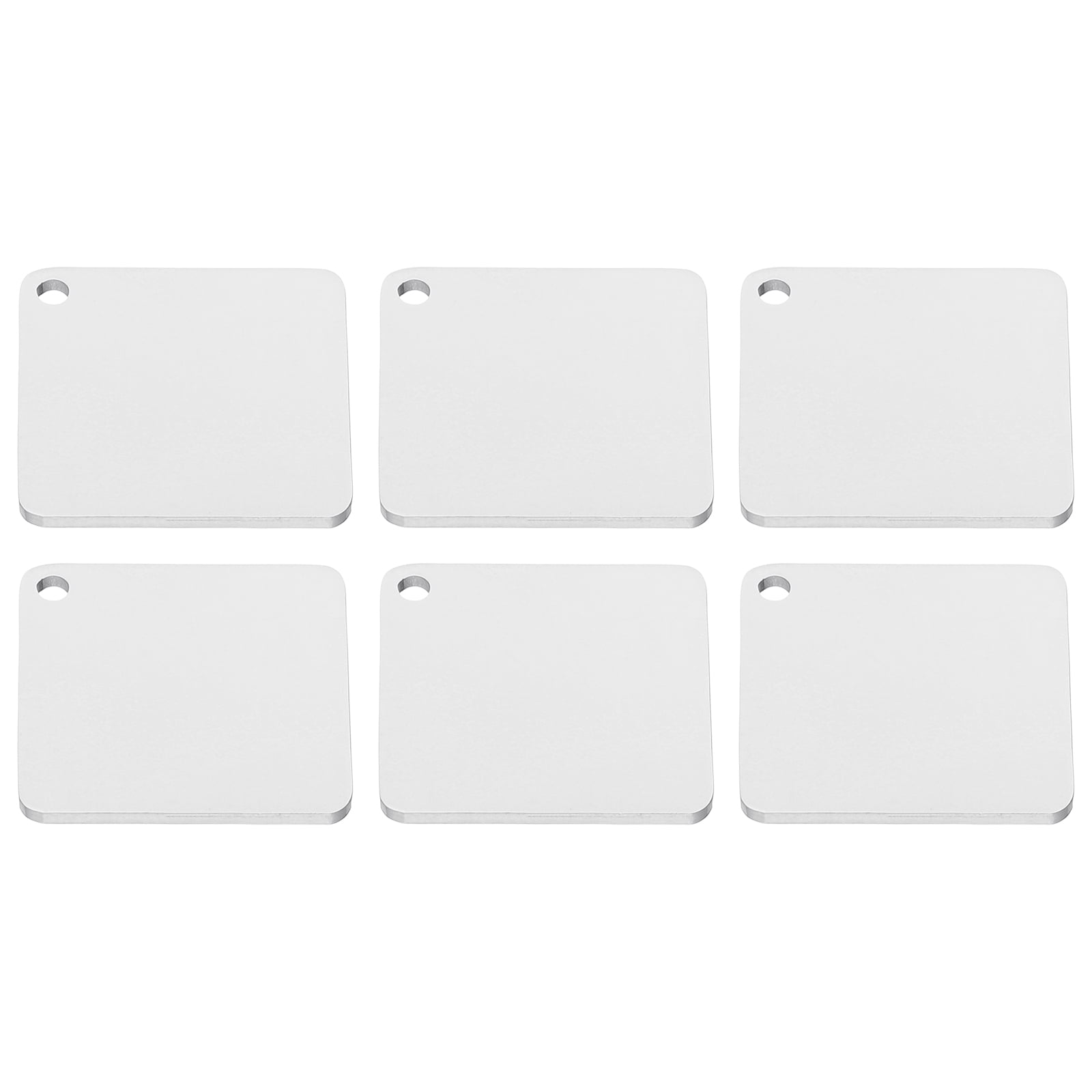 Uxcell 6Pcs Metal Stamping Blanks, 20mm Square Stamping Name Tags ...