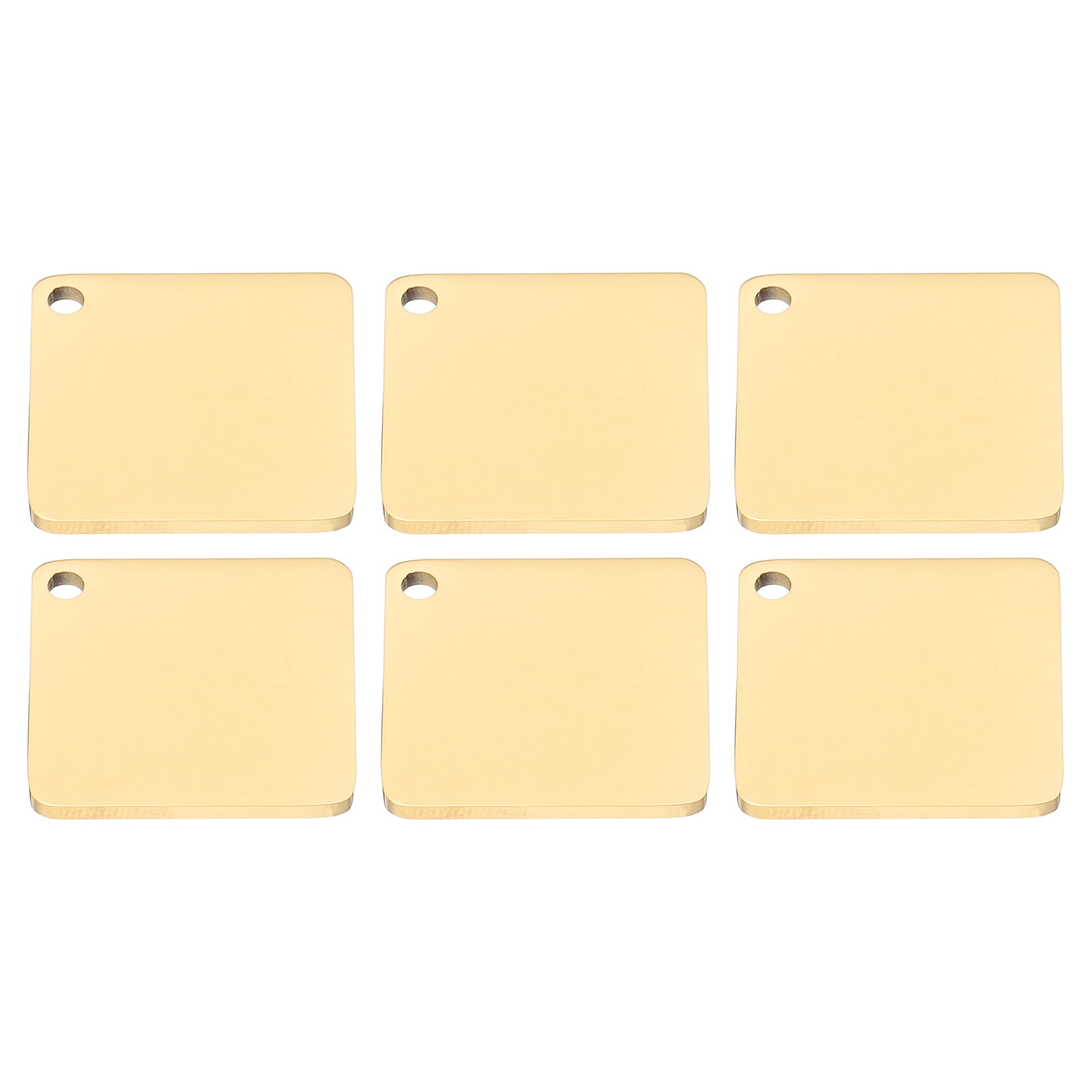 Uxcell 6Pcs Metal Stamping Blanks, 25mm Square Stamping Name Tags ...