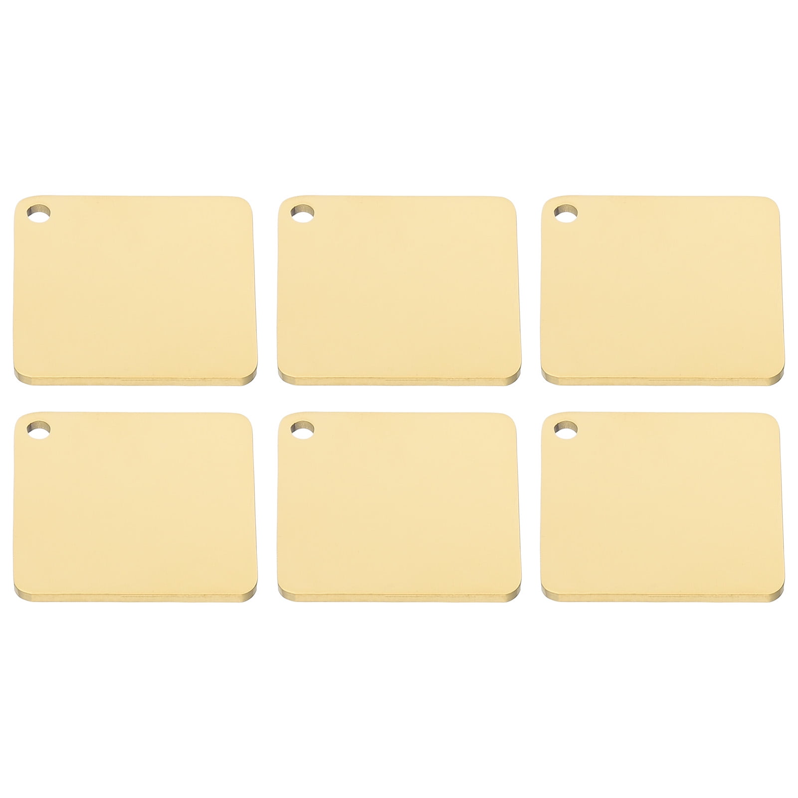 Uxcell 6Pcs Metal Stamping Blanks, 30mm Square Stamping Name Tags ...
