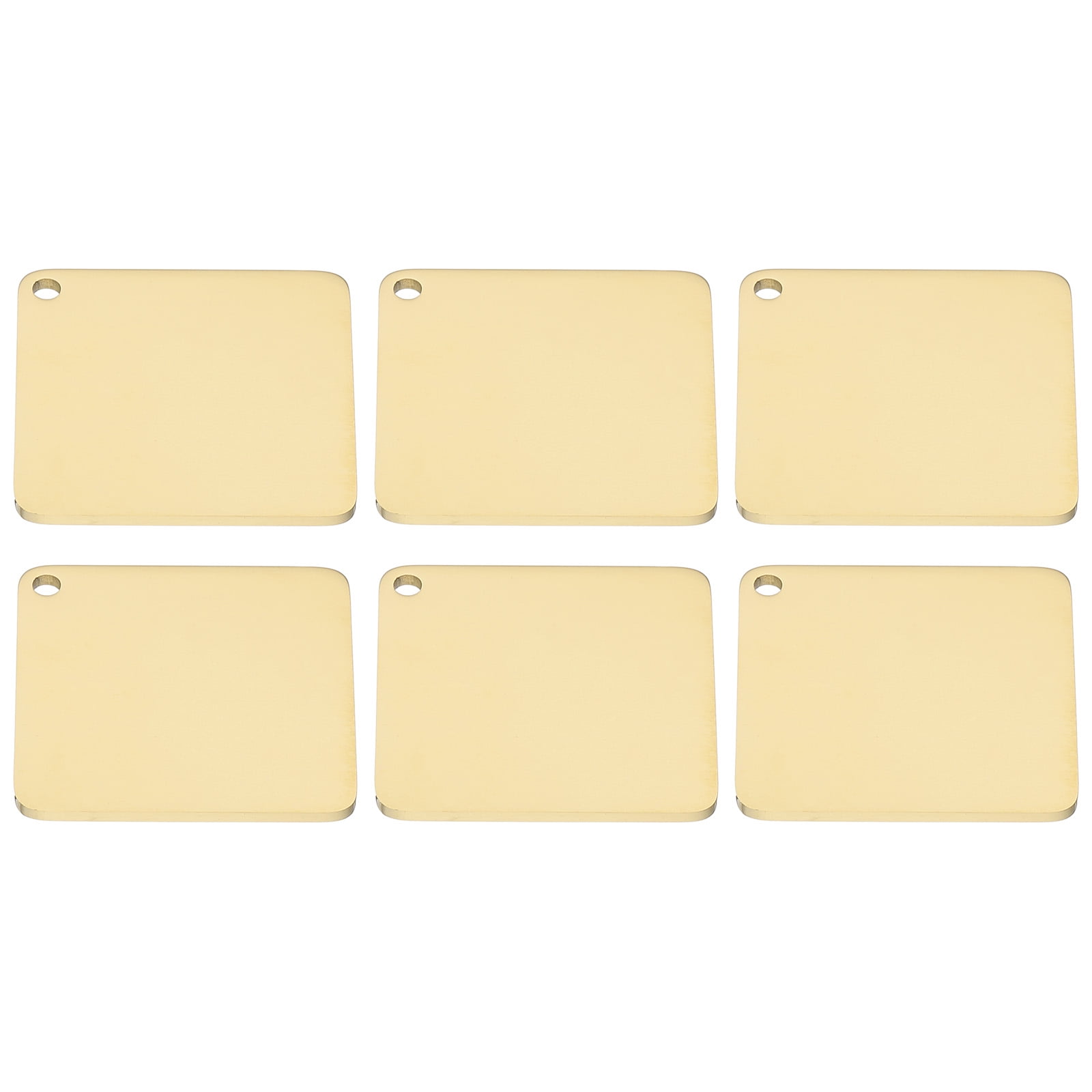 Uxcell 6Pcs Metal Stamping Blanks, 35mm Square Stamping Name Tags ...