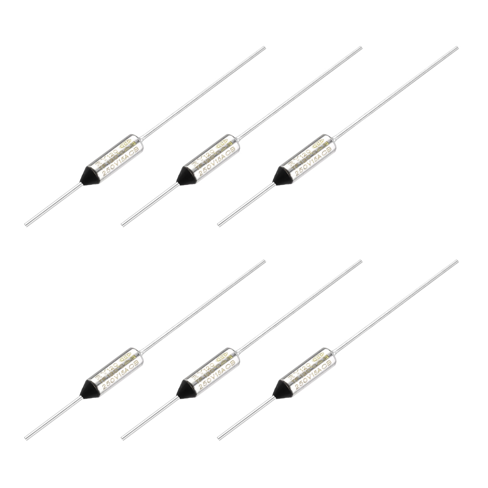 Uxcell 6Pcs Metal Temperature Thermal Fuse RY120 120 °C 248°F 15A 250V ...