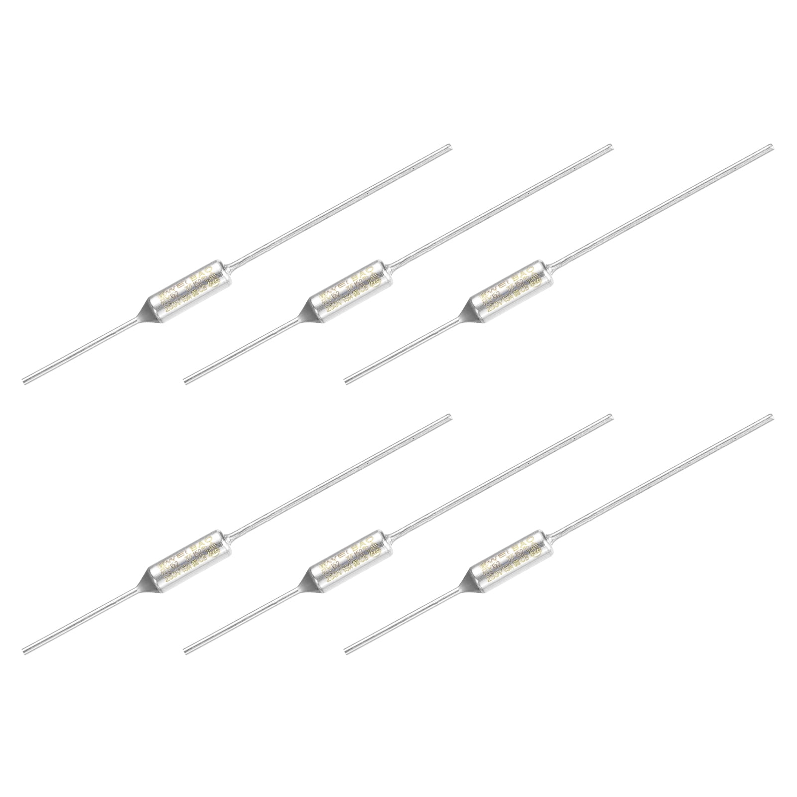 Uxcell 6Pcs Metal Temperature Thermal Fuse RY152 152 °C 305.6 °F 15A ...