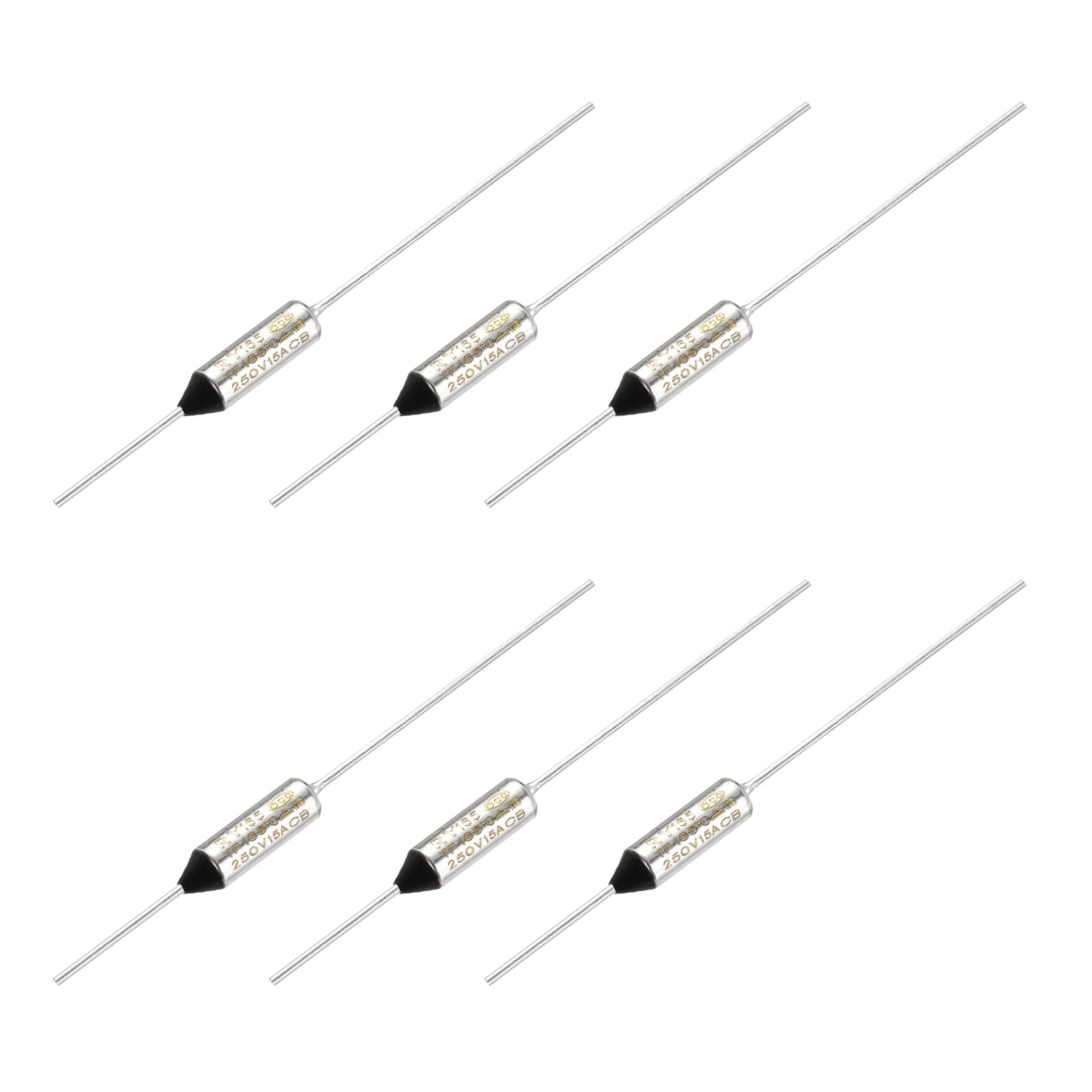 Uxcell 6Pcs Metal Temperature Thermal Fuse RY165 165 °C 329°F 15A 250V ...