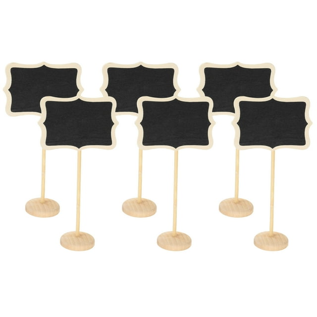 Uxcell 6Pcs Mini Chalkboard Signs with Easel Stand, Black (Irregular ...