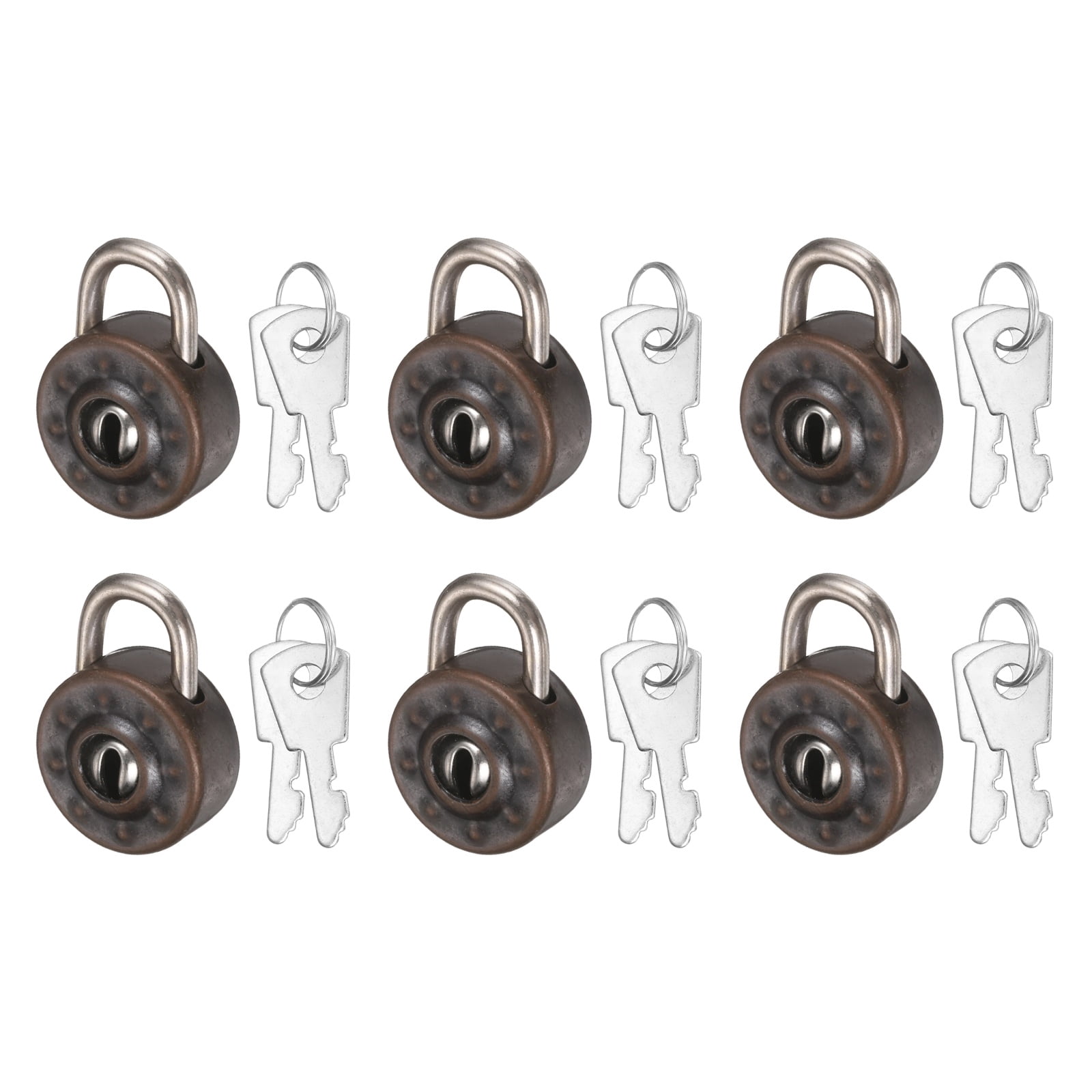 Uxcell 6Pcs Mini Diary Padlock, Small Metal Diaries Lock Mini Keyed ...