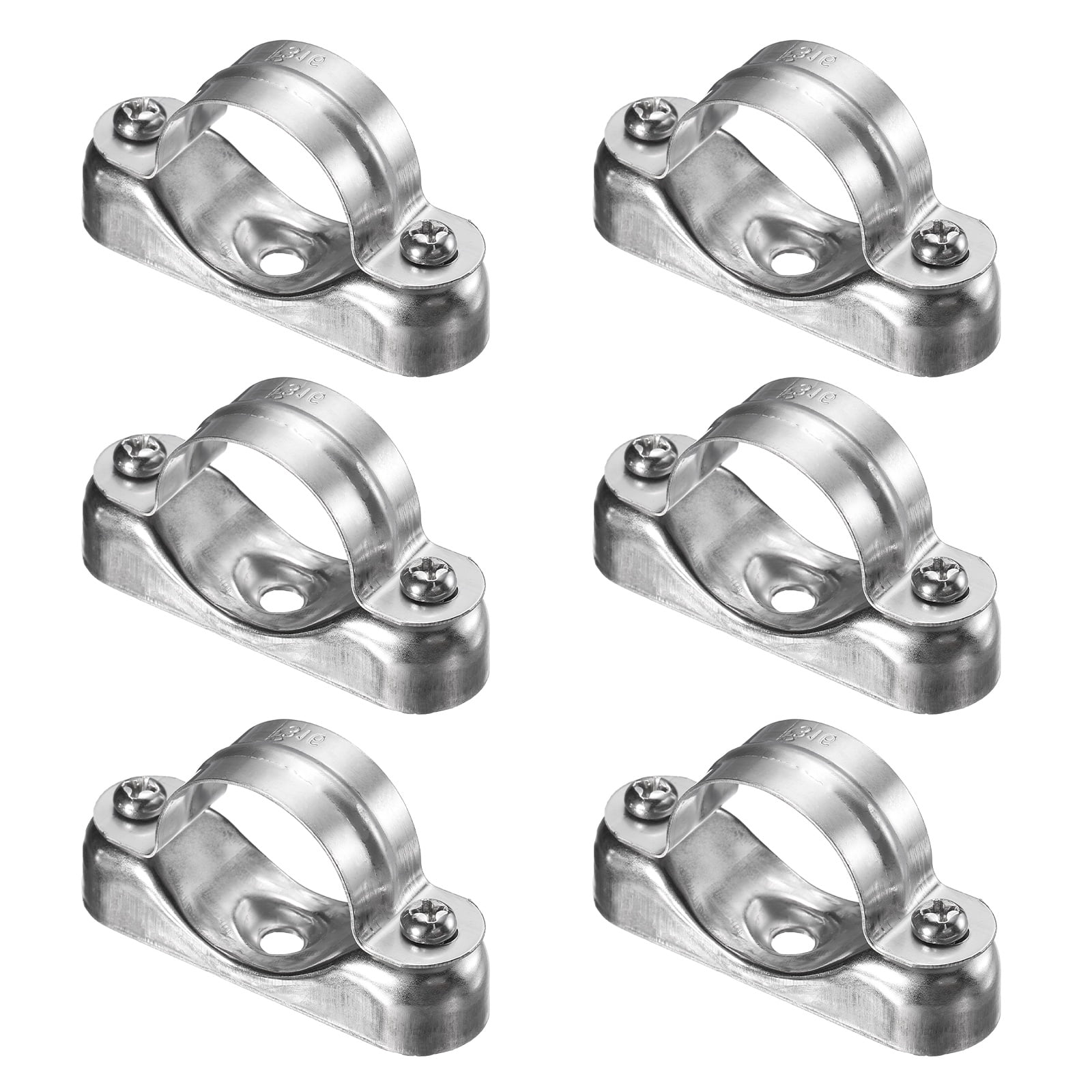 Uxcell 6Pcs Pipe Bracket Clamp, M5 x 32mm 316 Stainless Steel Off-Wall ...