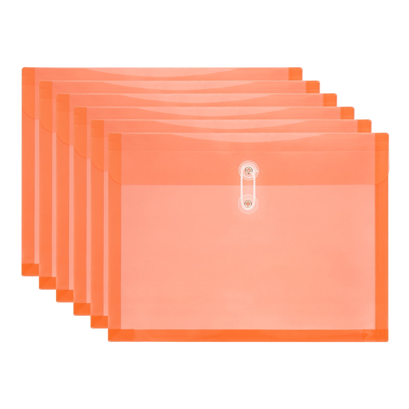 Uxcell 6Pcs Plastic Envelopes with Button String Tie Closure, Letter A4 ...