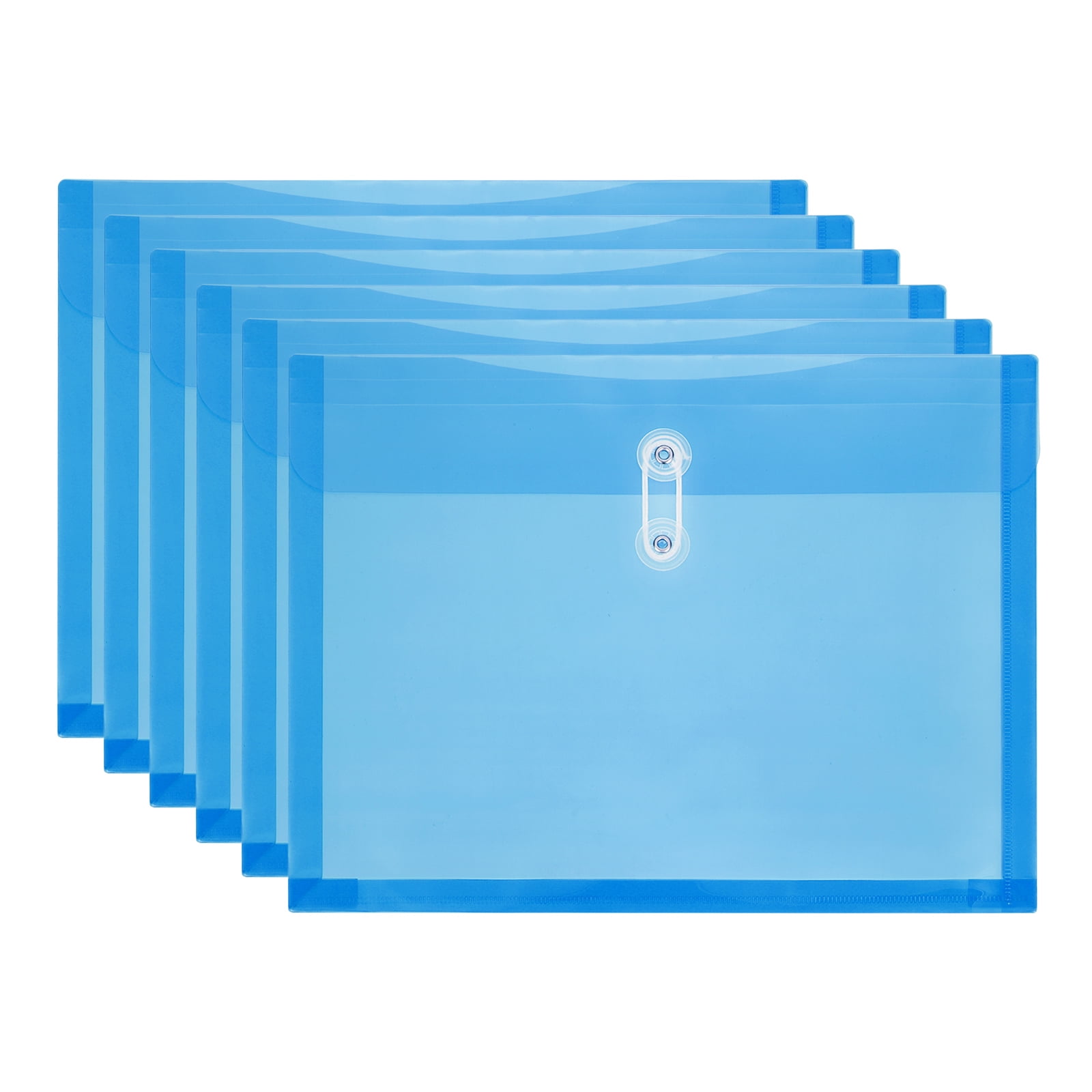 Uxcell 6Pcs Plastic Envelopes with Button String Tie Closure, Letter A4 ...