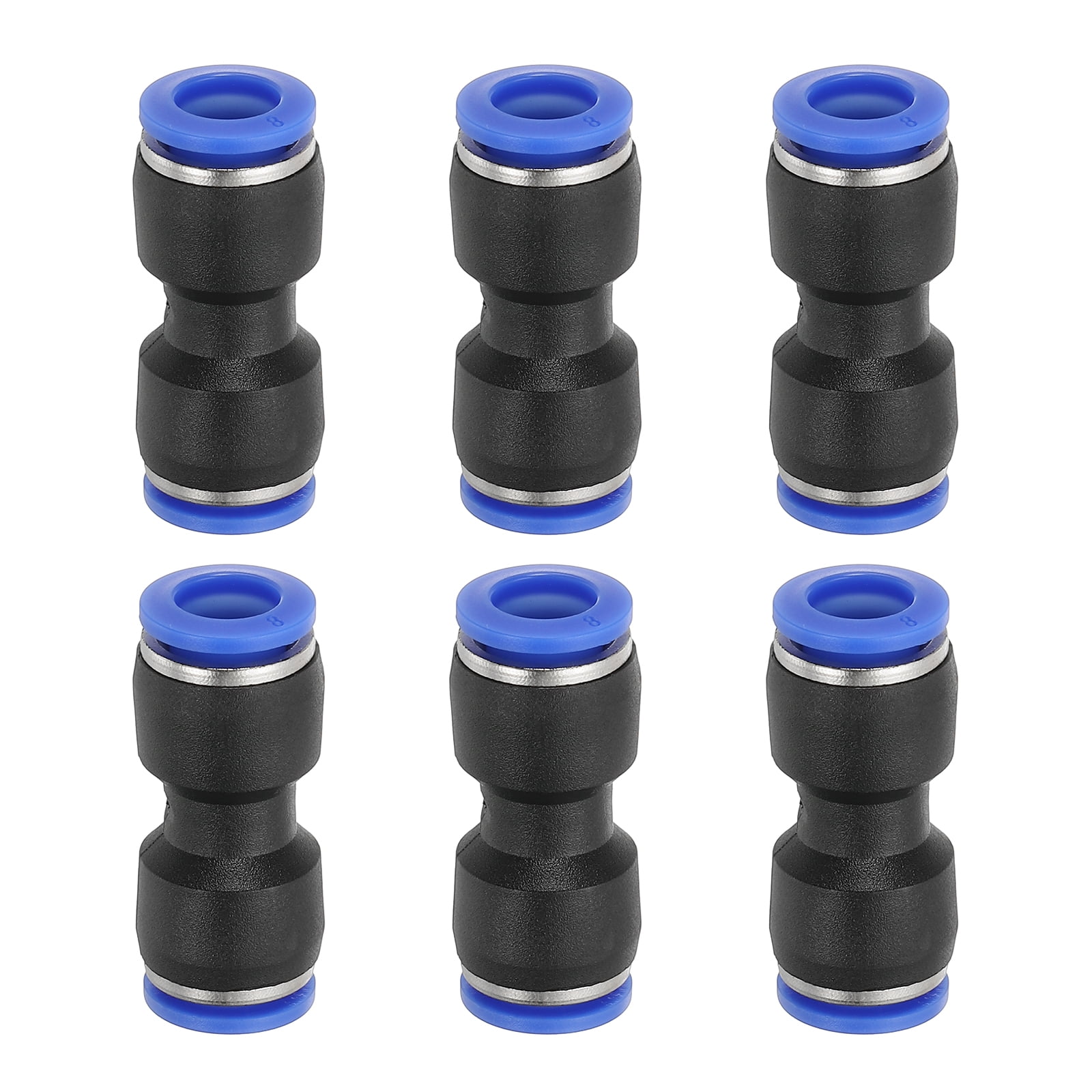Uxcell 6Pcs Quick Straight Connectors, 8 mm(1/3")Tube OD -5~60℃ Plastic ...