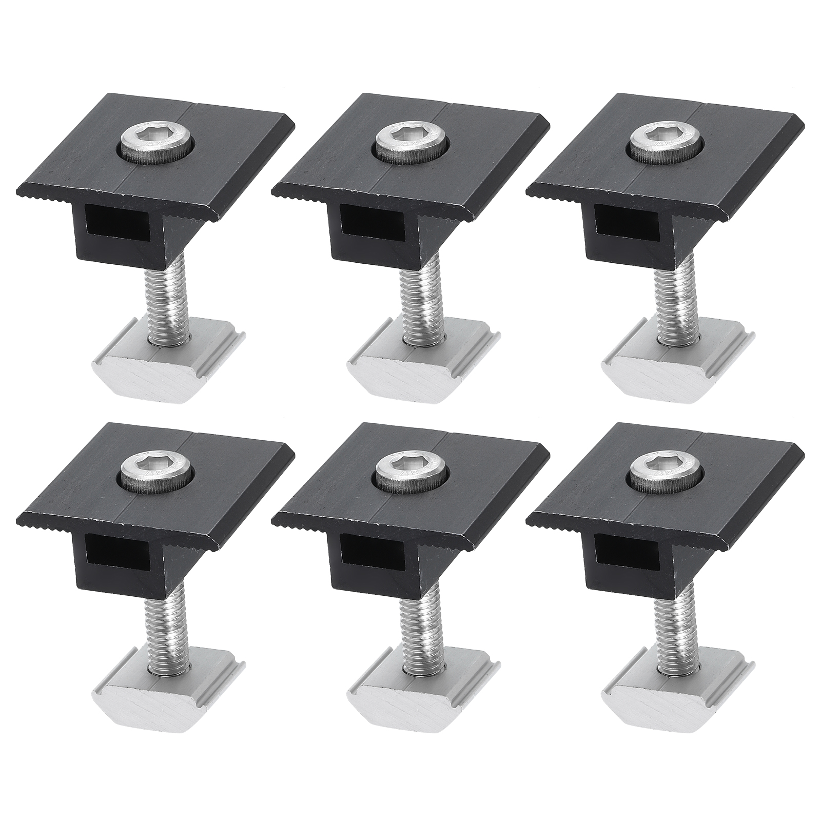 Uxcell 6Pcs Solar Panel Middle Clamp, 35mm Aluminum Solar Panel Center ...