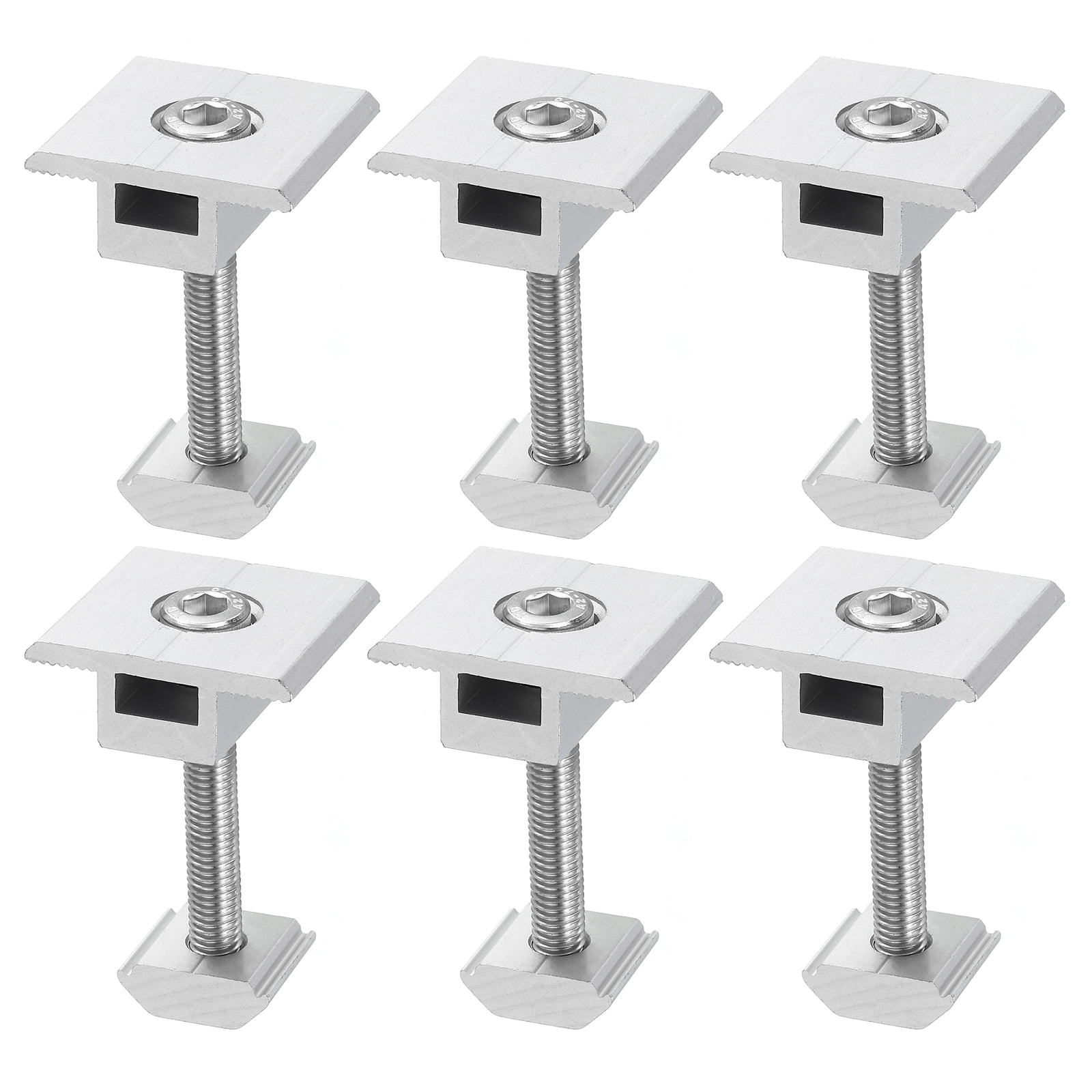 Uxcell 6Pcs Solar Panel Middle Clamp, 45mm Aluminum Solar Panel Center ...