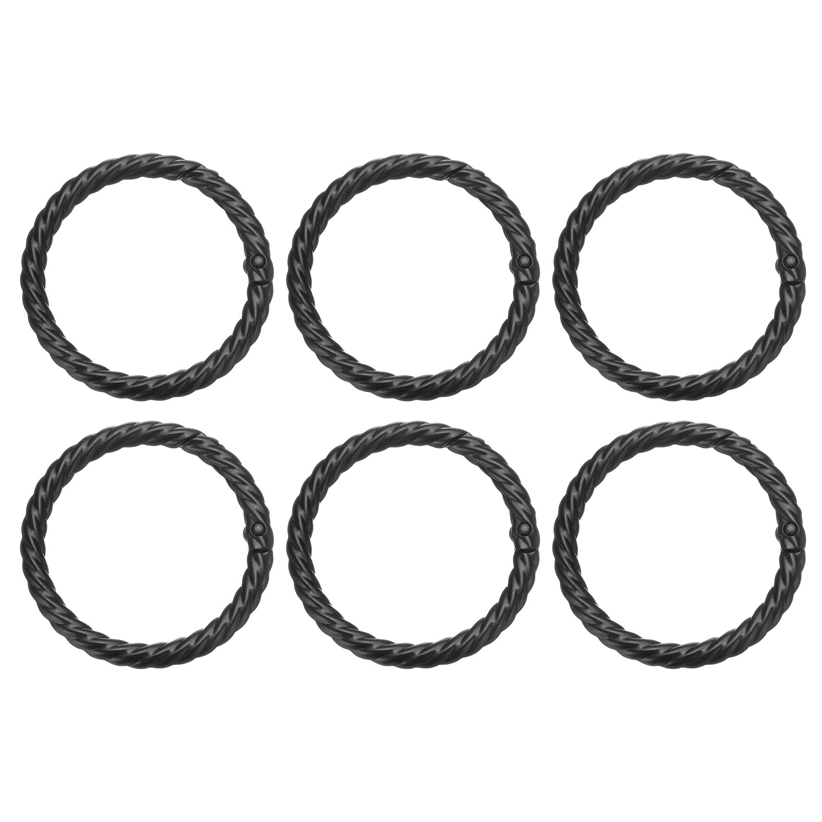 Uxcell 6Pcs Spring O Rings 1 1/2" Round Trigger Metal Snap Hook Key ...