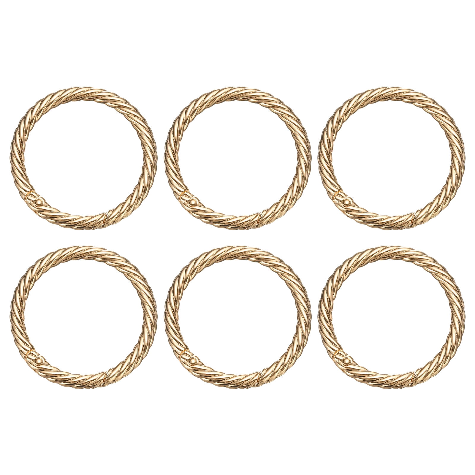 Uxcell 6Pcs Spring O Rings 1 1/2" Round Trigger Metal Snap Hook Key ...