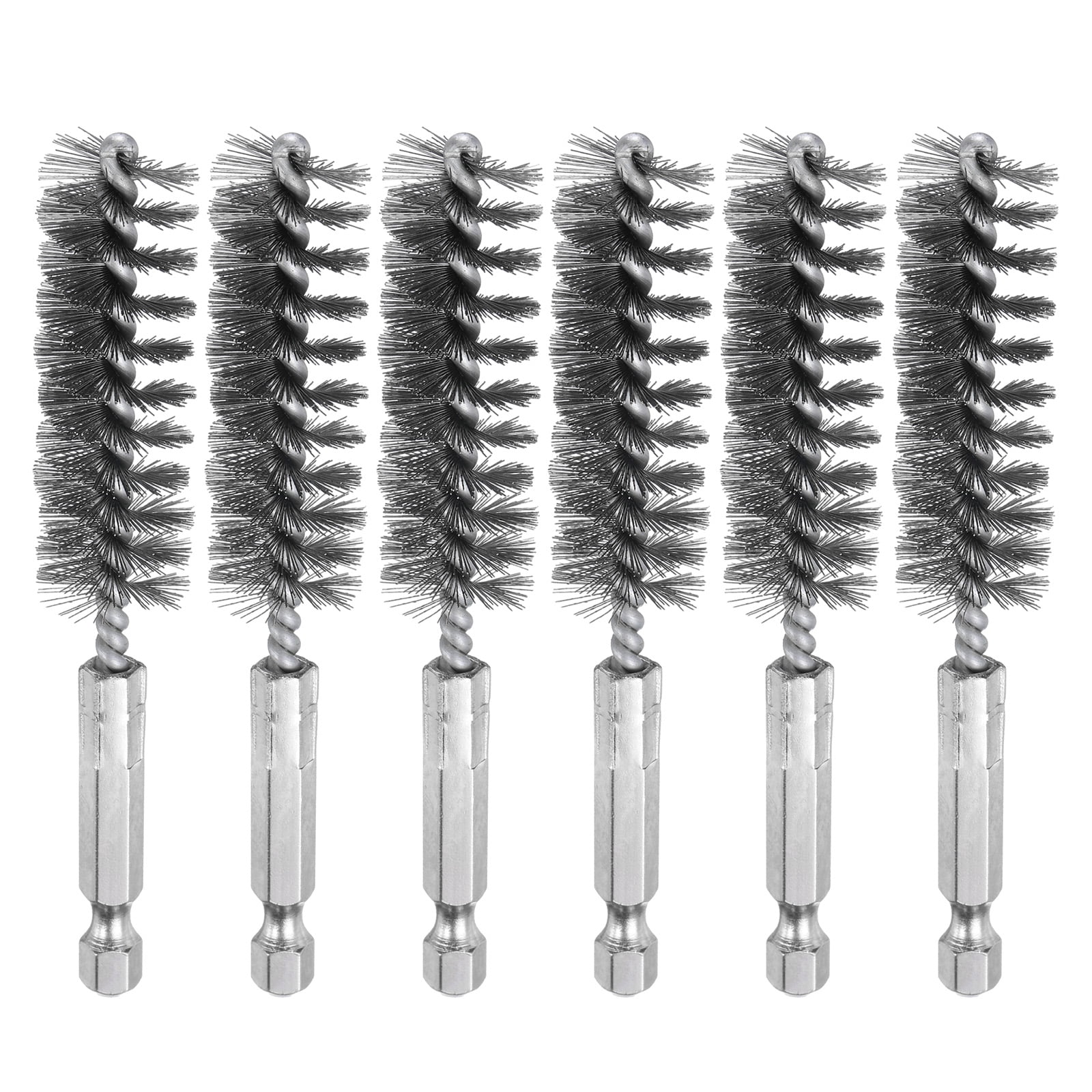 Uxcell 6Pcs Stainless Steel Bore Brush 16mm Dia 4" Long Cleaning ...