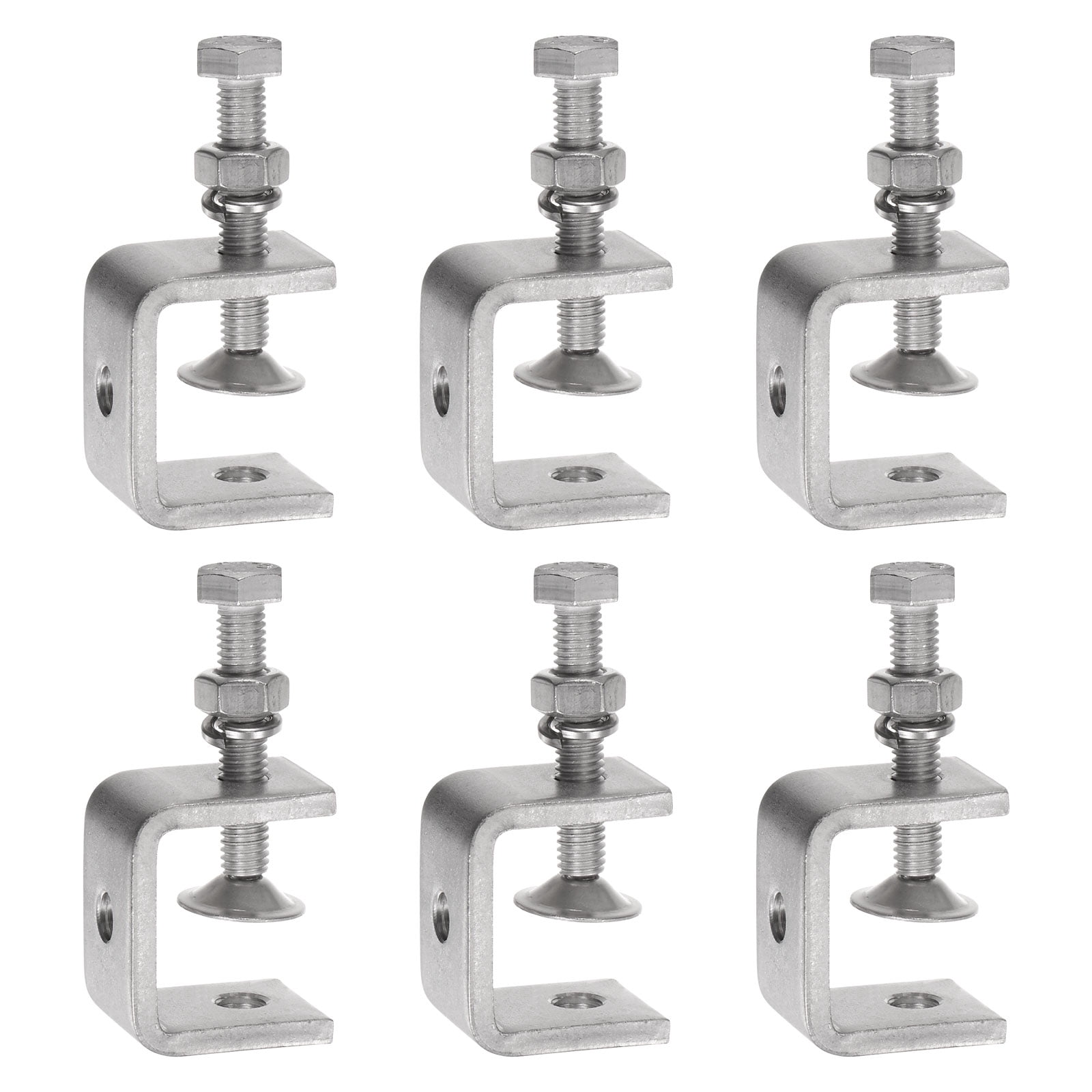 Uxcell 6Pcs Stainless Steel C Clamps Mini 1.18" Wide Jaw Opening for ...