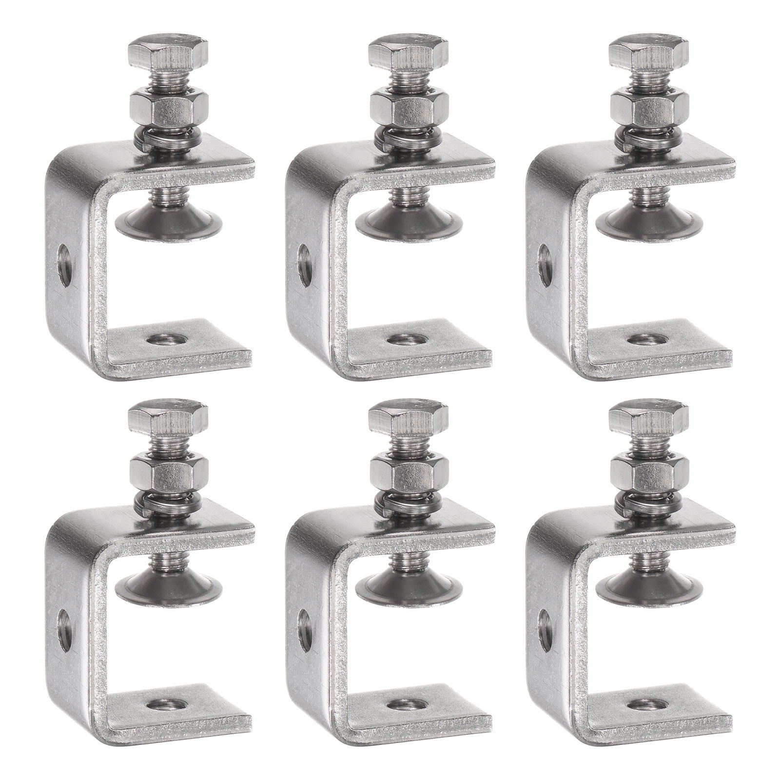 Uxcell 6Pcs Stainless Steel C Clamps Mini 1" Wide Jaw Opening Small ...