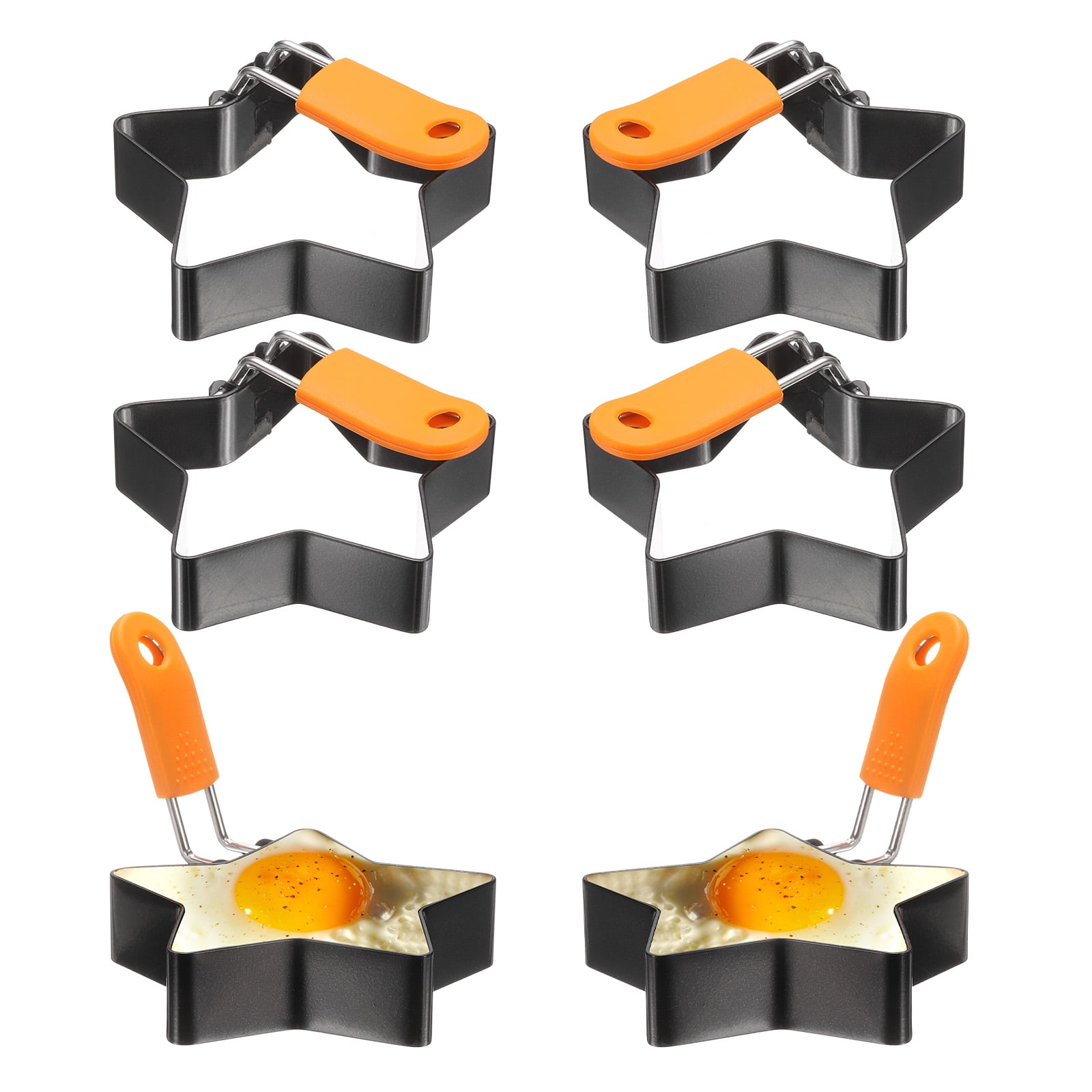 Uxcell 6Pcs Star Egg Rings Stainless Steel Nonstick Pancake Cooking ...