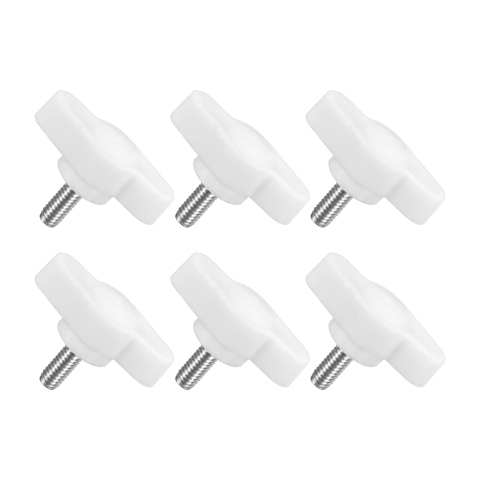 Uxcell 6Pcs Tee Wing Knobs Thumb Screws Clamping Screw Knobs M4 x 10mm ...