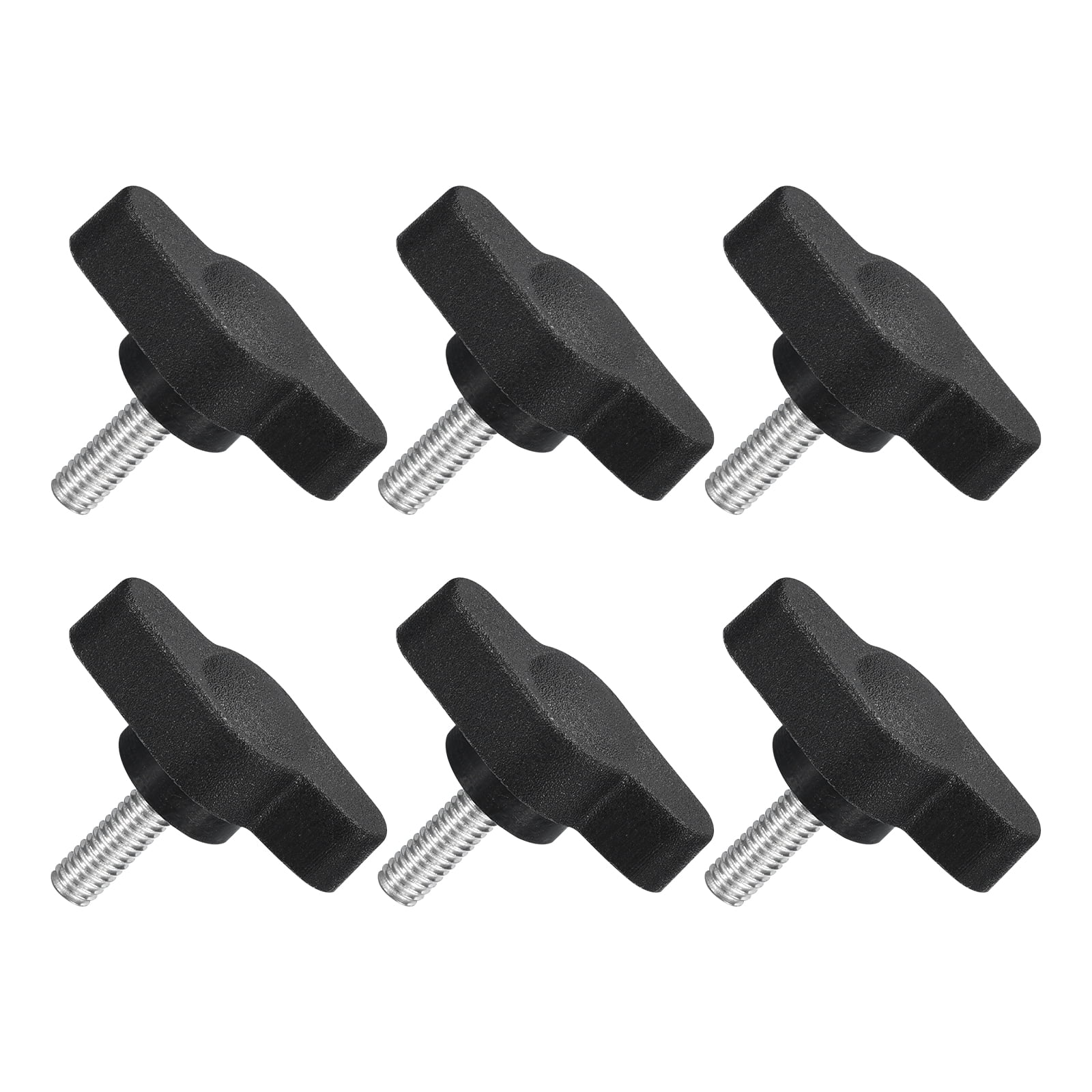 Uxcell 6Pcs Tee Wing Knobs Thumb Screws Clamping Screw Knobs M4 x 12mm ...