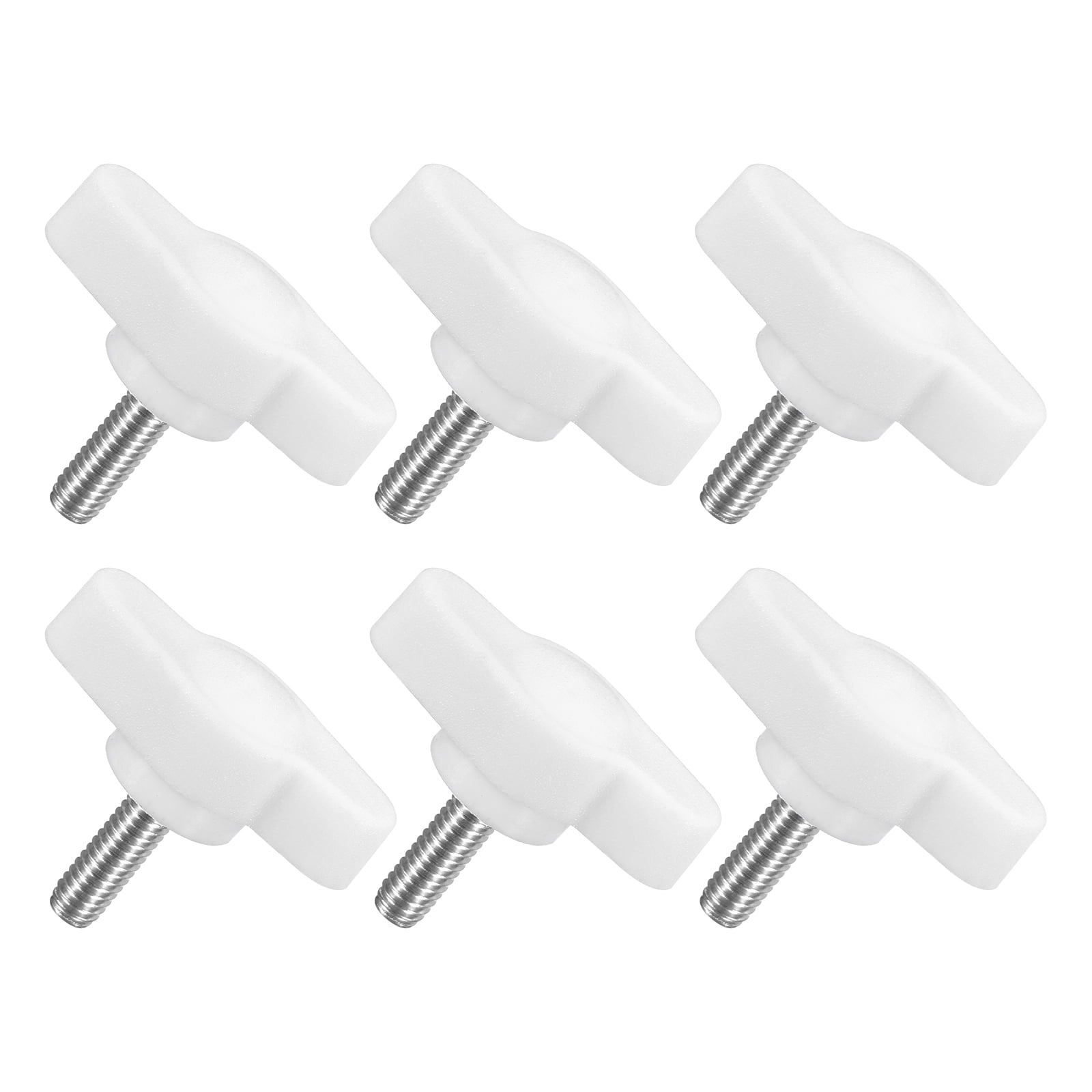 Uxcell 6Pcs Tee Wing Knobs Thumb Screws Clamping Screw Knobs M4 x 12mm ...