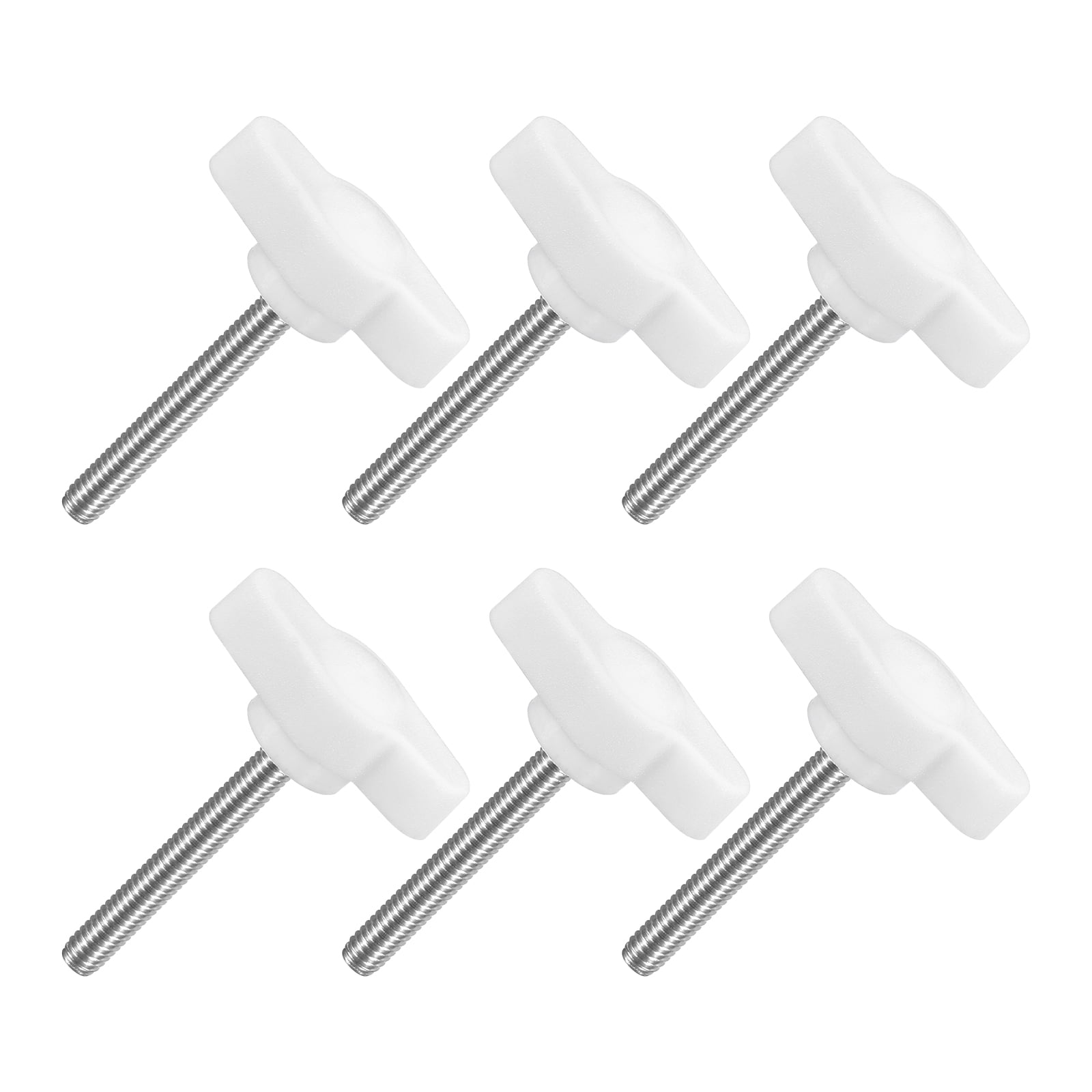 Uxcell 6Pcs Tee Wing Knobs Thumb Screws Clamping Screw Knobs M4 x 30mm ...