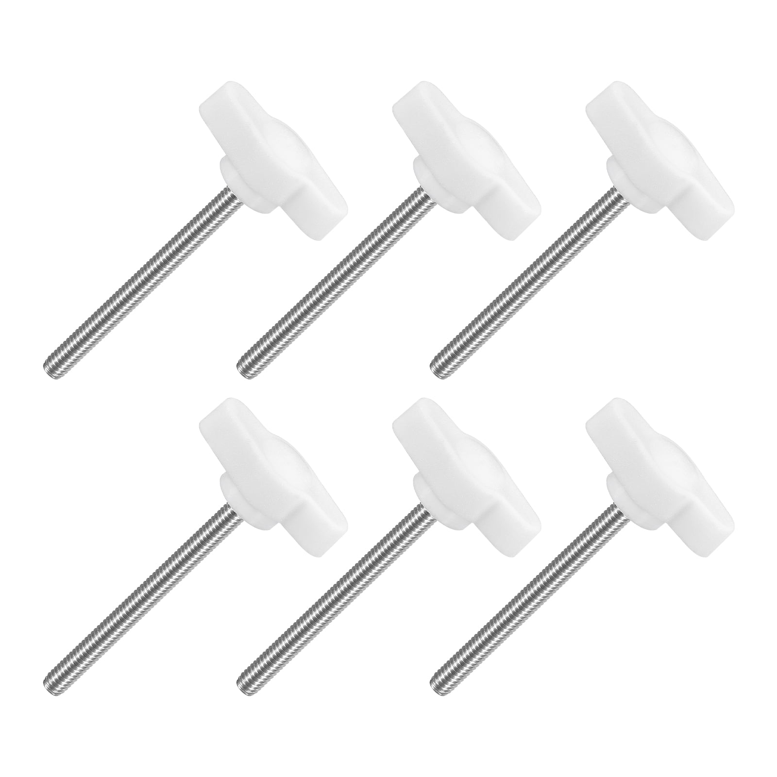 Uxcell 6Pcs Tee Wing Knobs Thumb Screws Clamping Screw Knobs M4 x 45mm ...