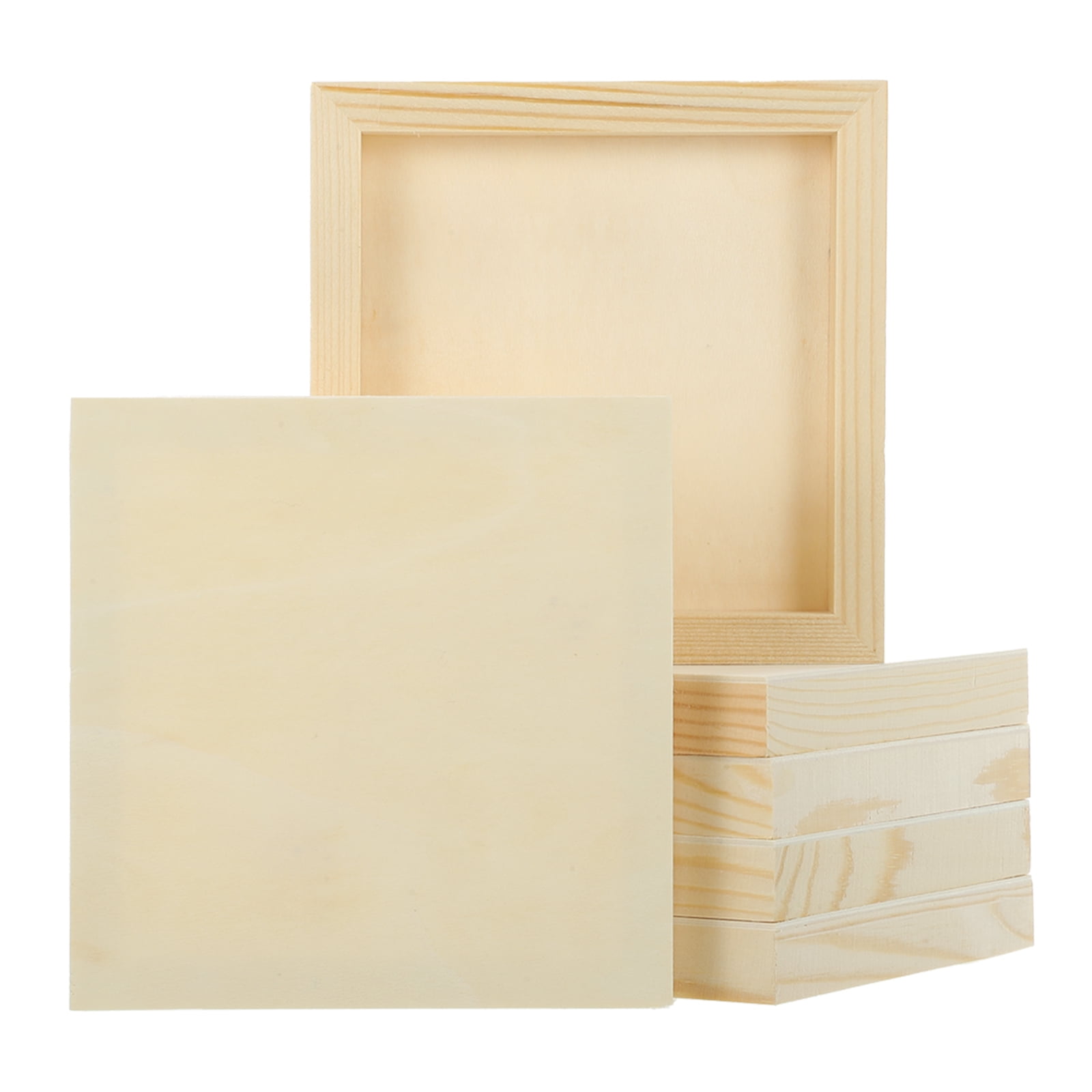 Uxcell 6Pcs Wood Canvas Boards, 6x6 Inch Wood Art Canvases Square ...