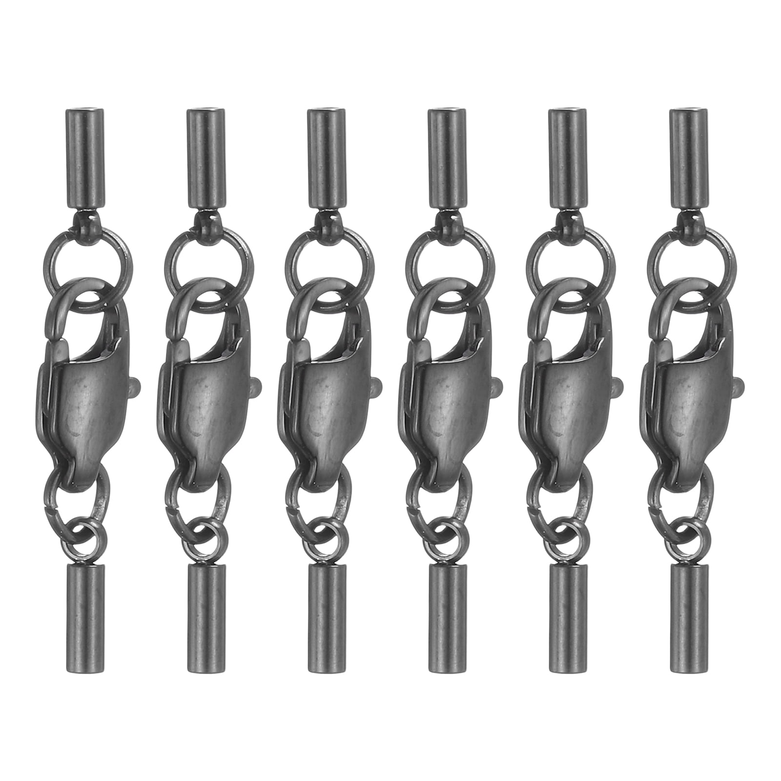Uxcell 6Set 1.2mm Leather Cord End Caps with Lobster Claw Clasps ...