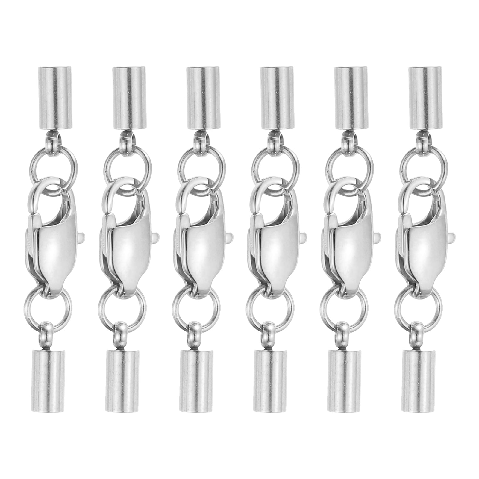 Uxcell 6Set 2.5mm Leather Cord End Caps with Lobster Claw Clasps ...