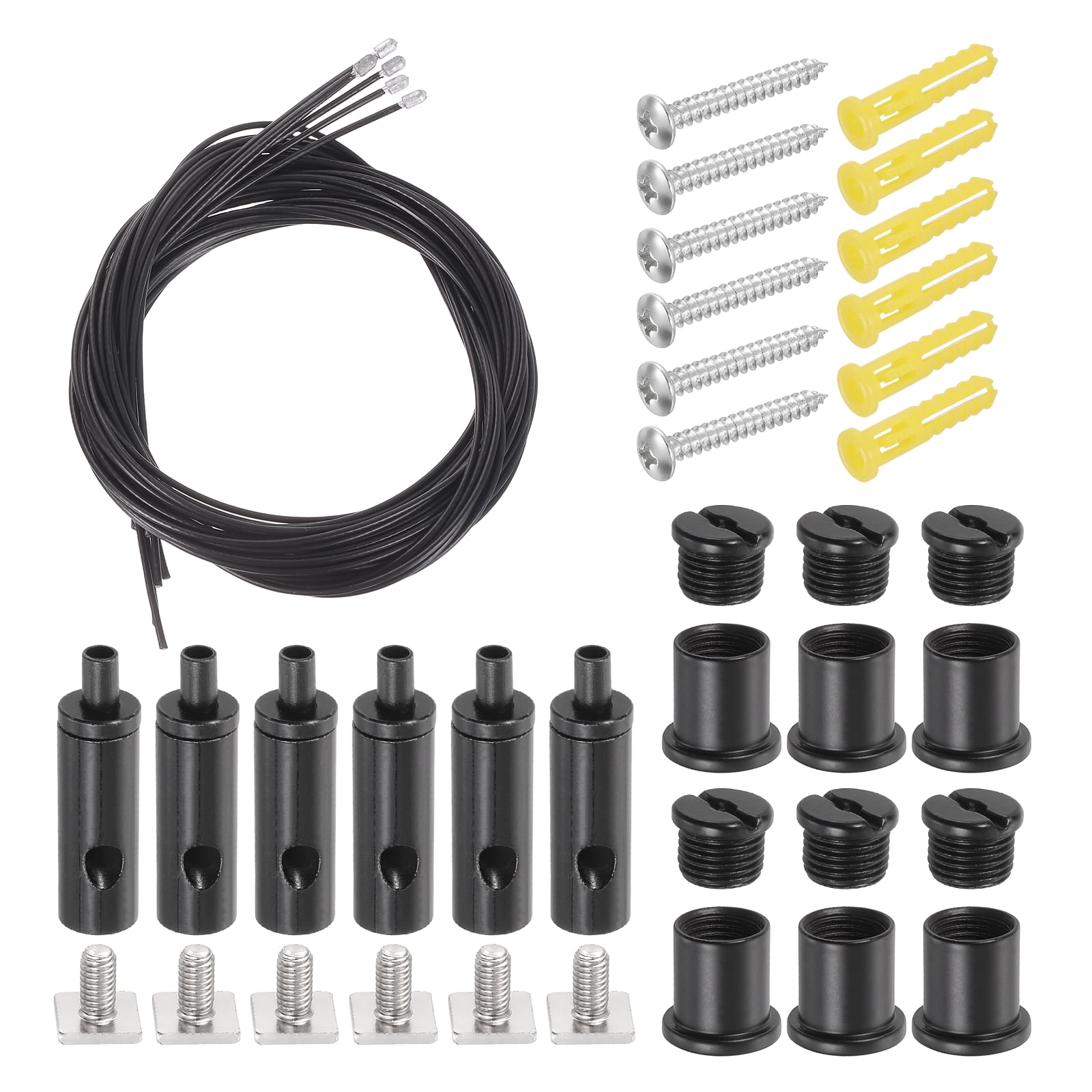 Uxcell 6Set Ceiling Hanging Wire Cable Kit, 3.3ft Bottom Adjust ...