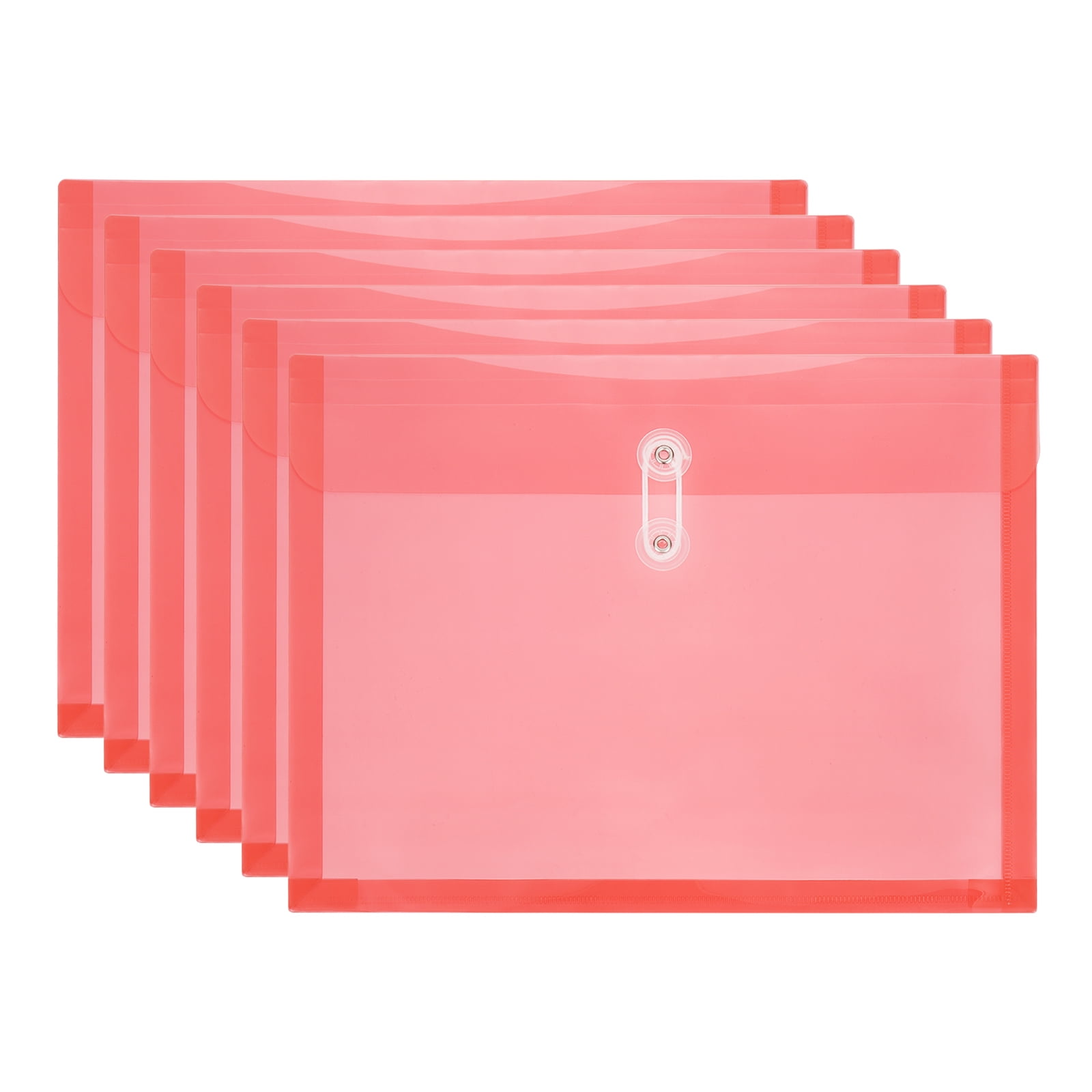 Uxcell 6Set Plastic Envelopes with Button String Tie Closure, Letter A4 ...