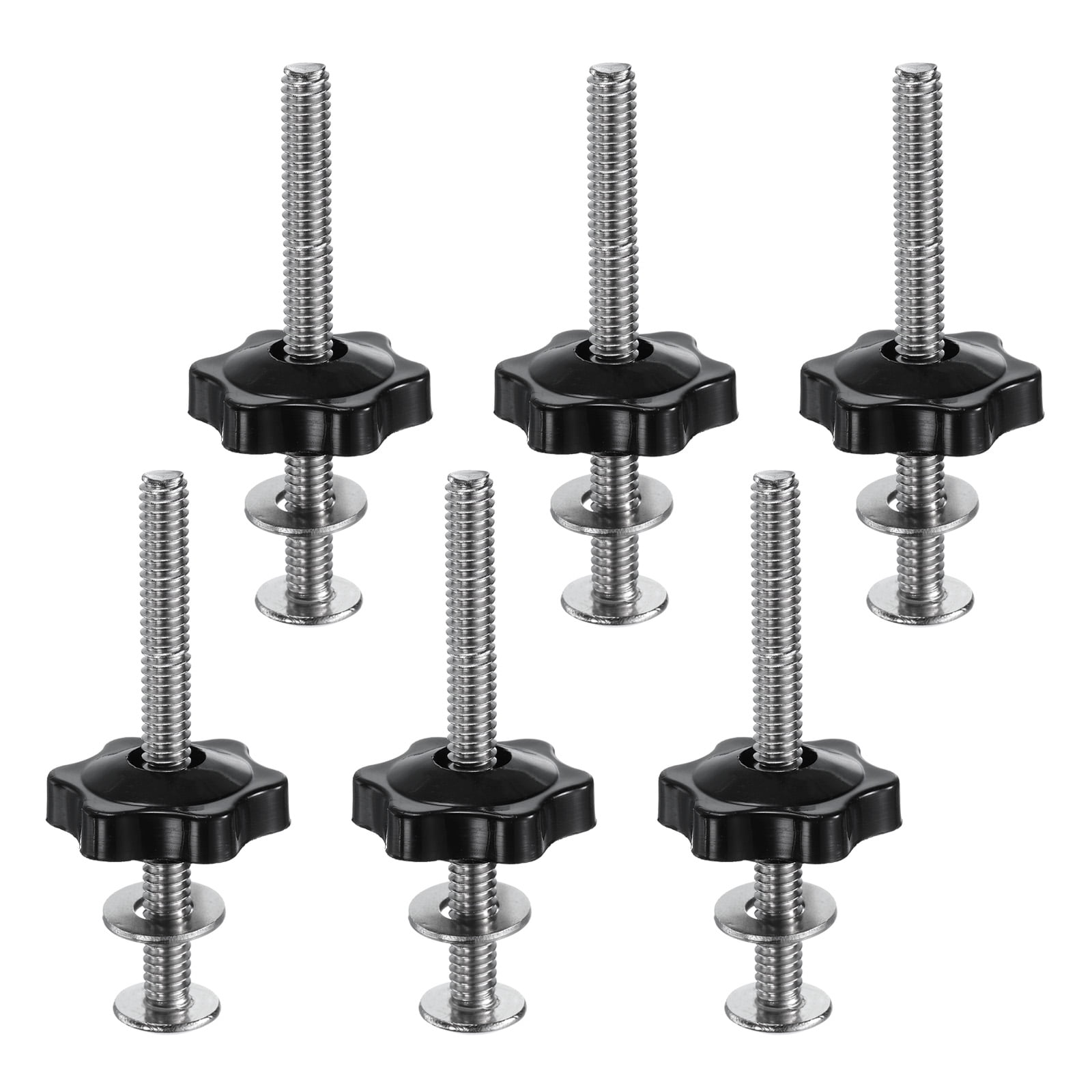 Uxcell 6Set T Track Bolts Knob Kit 1/4-20 x 2-1/2" Threaded Bolts 1.26 ...