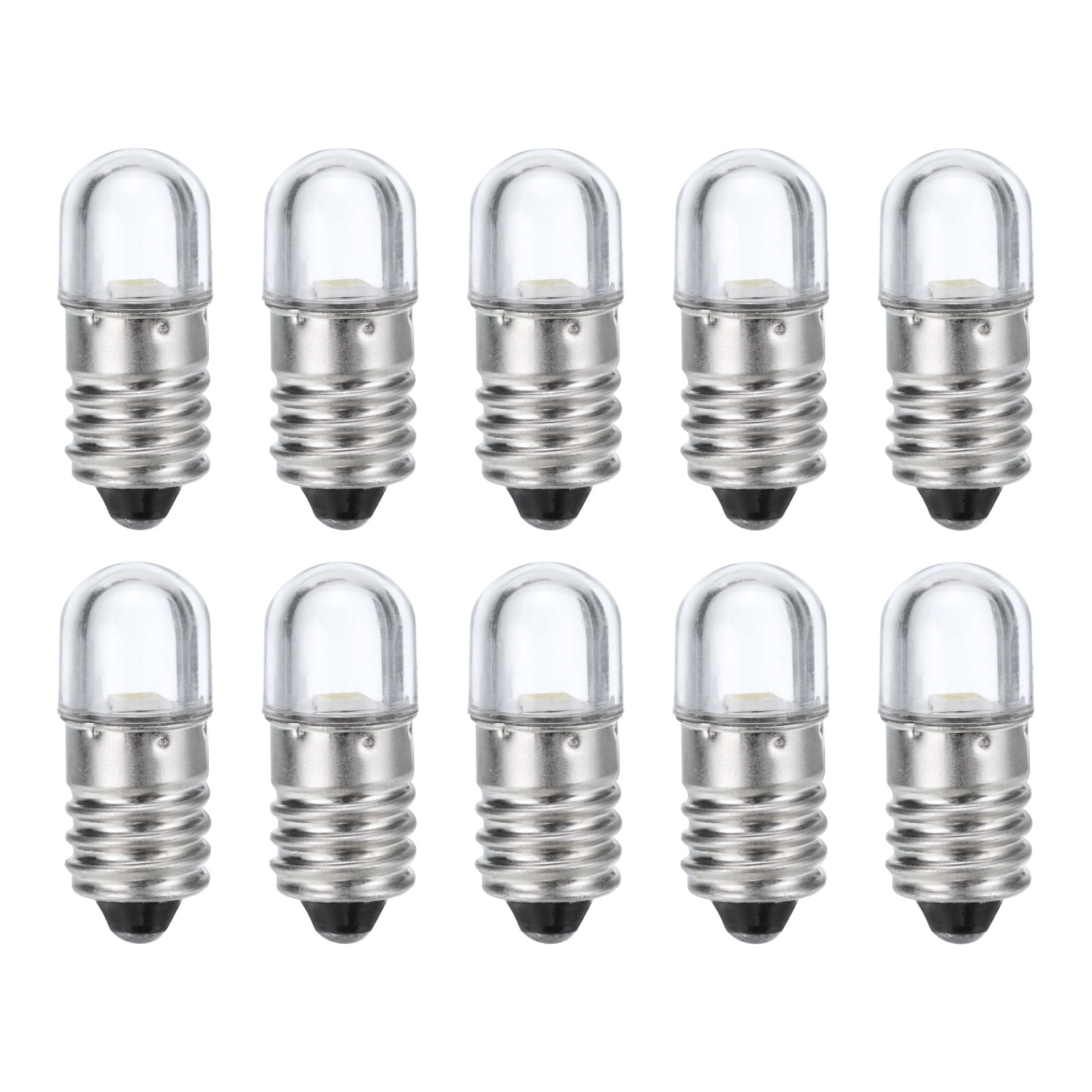 Uxcell 6V/0.08A E10 Mini LED Light Bulbs, 10Pcs Miniature Screw Bulbs ...