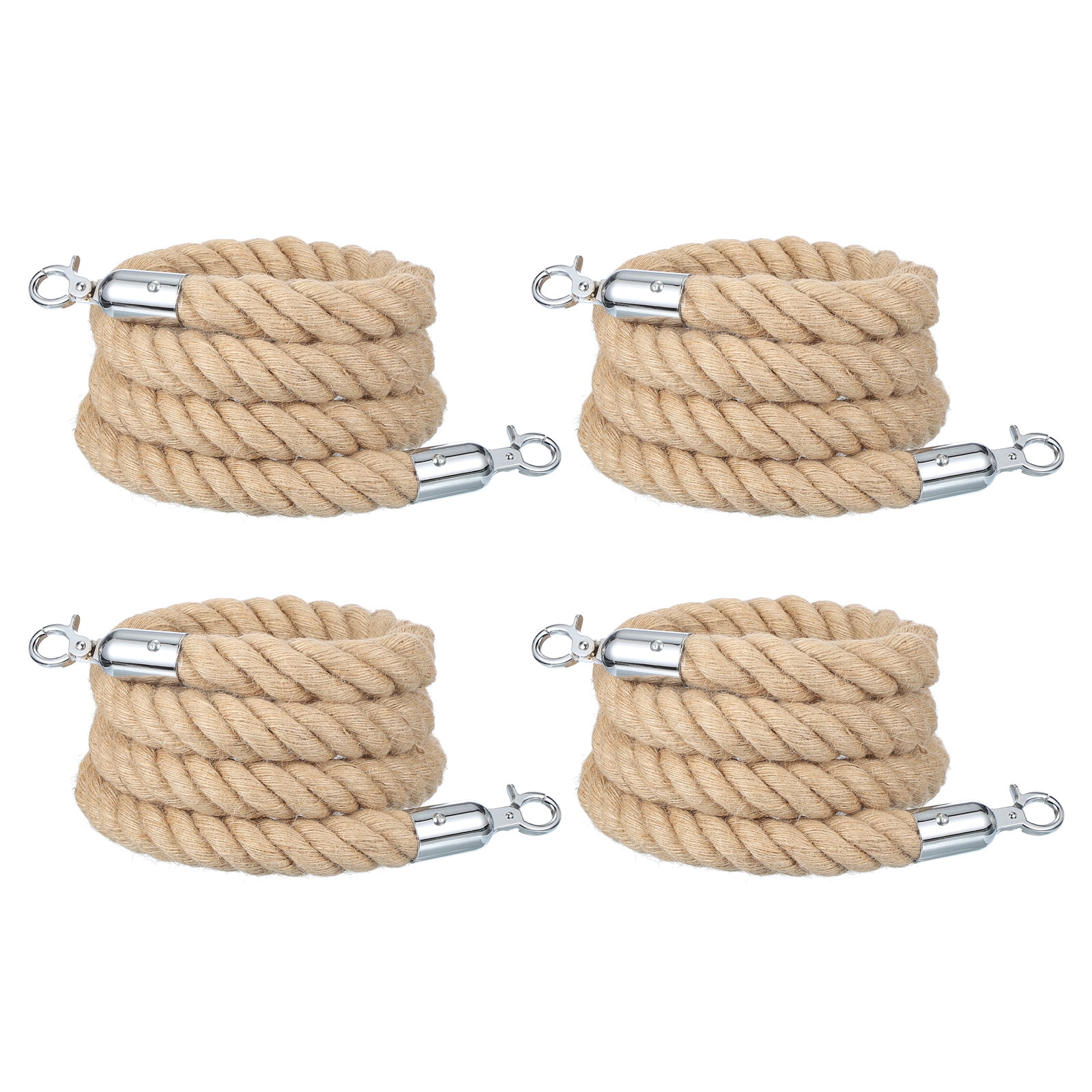 Uxcell 6ft x 1.3 Inch Braided Jute Stanchion with Snap Hooks Crowd ...