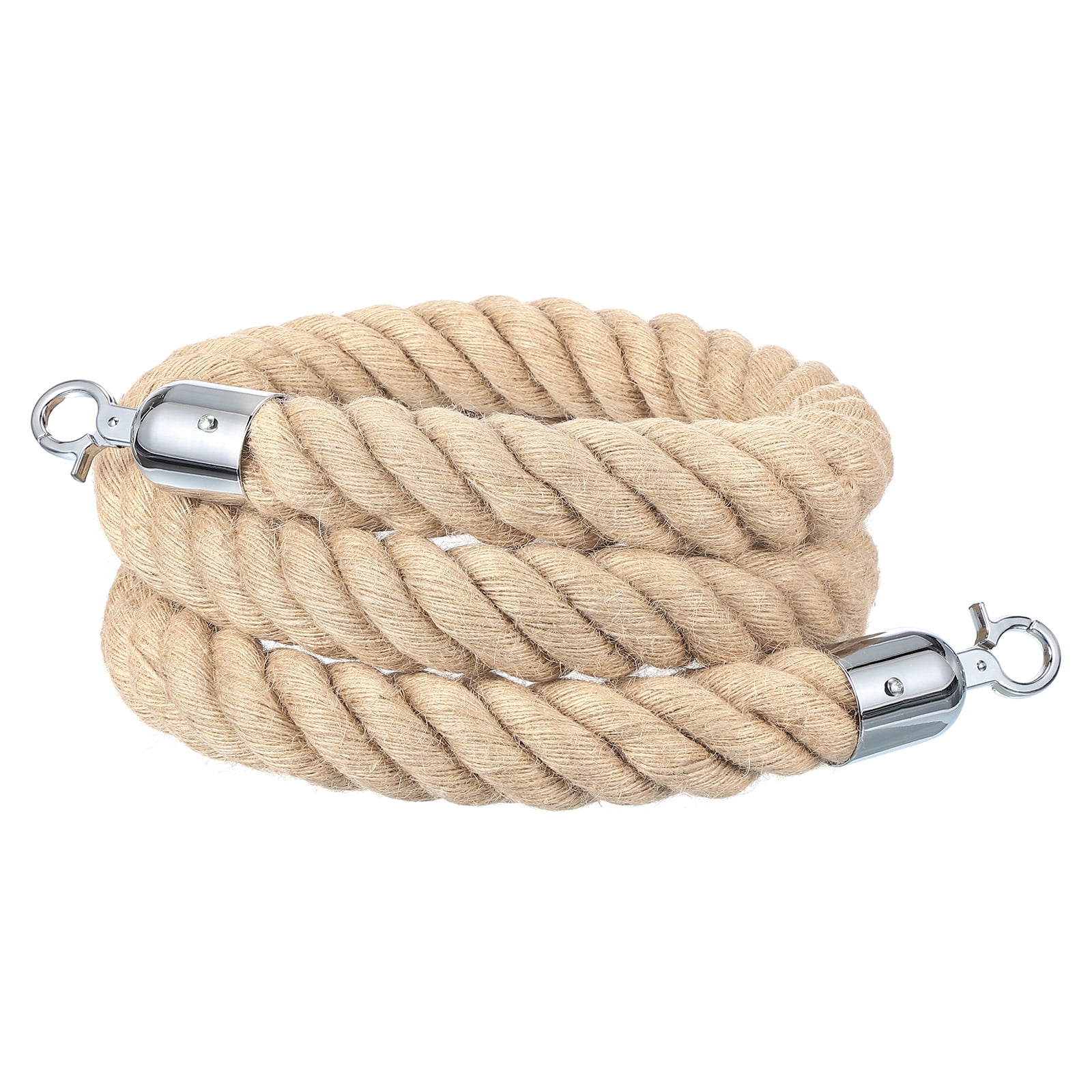 Uxcell 6ft x 1.5 Inch Braided Jute Stanchion with Snap Hooks Crowd ...