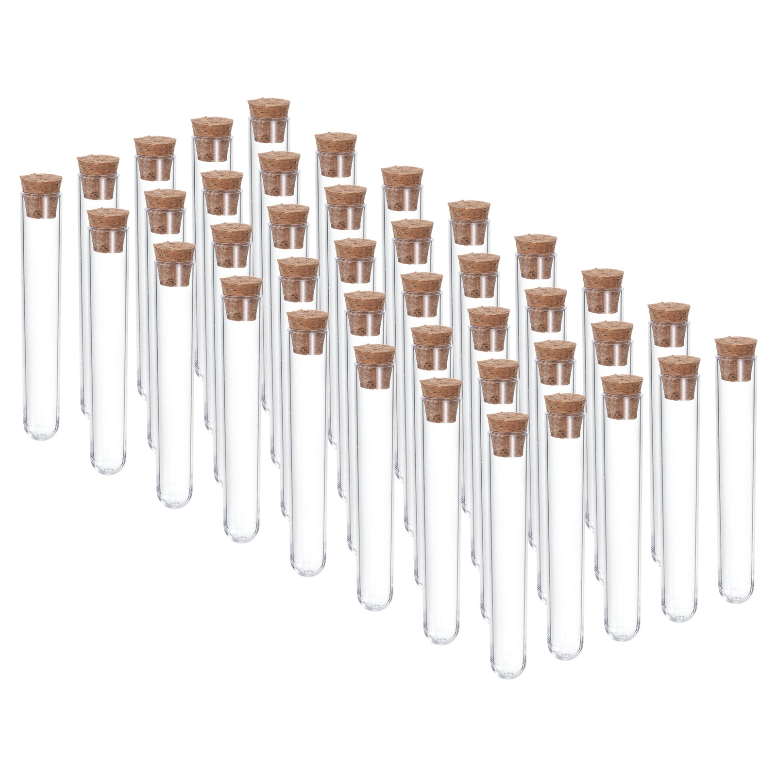 Uxcell 6ml Plastic Test Tubes with Cork Stoppers, 40Pcs 78x13mm Tubes ...